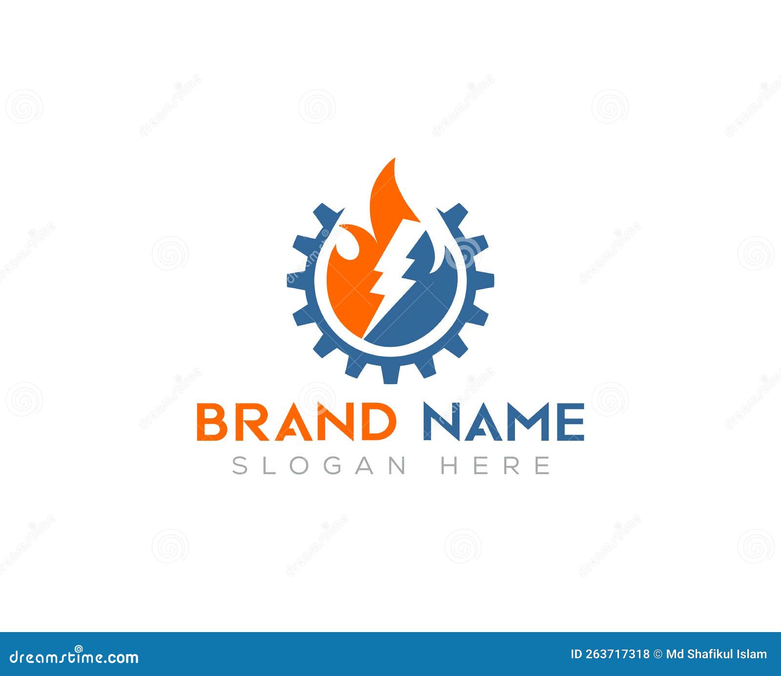 Fire Gear Logo Designs Fire Industry Logo Vector Stock Illustration ...