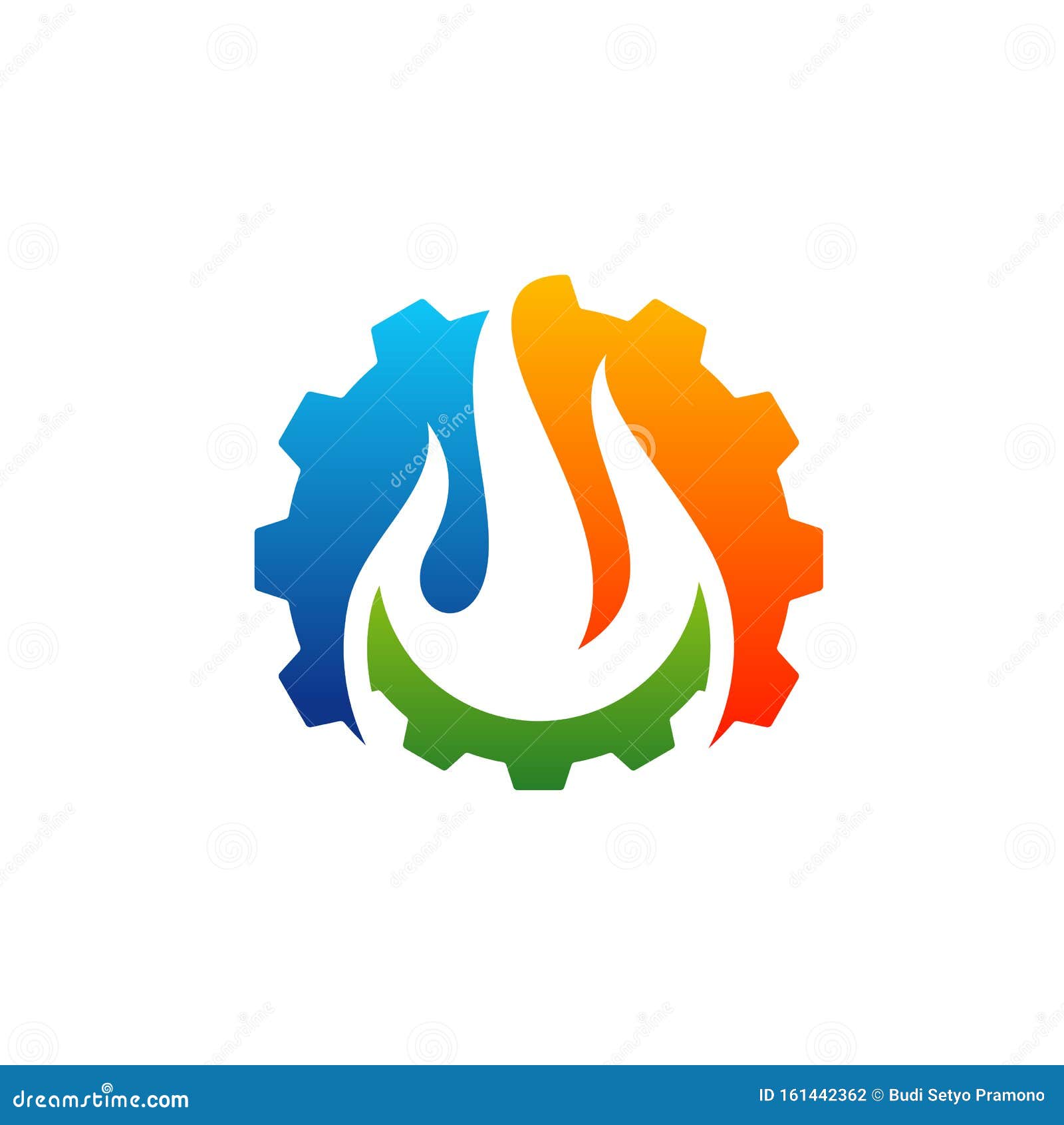 Fire with Gear Logo Vector. Flame Logo Design Template Stock Vector ...