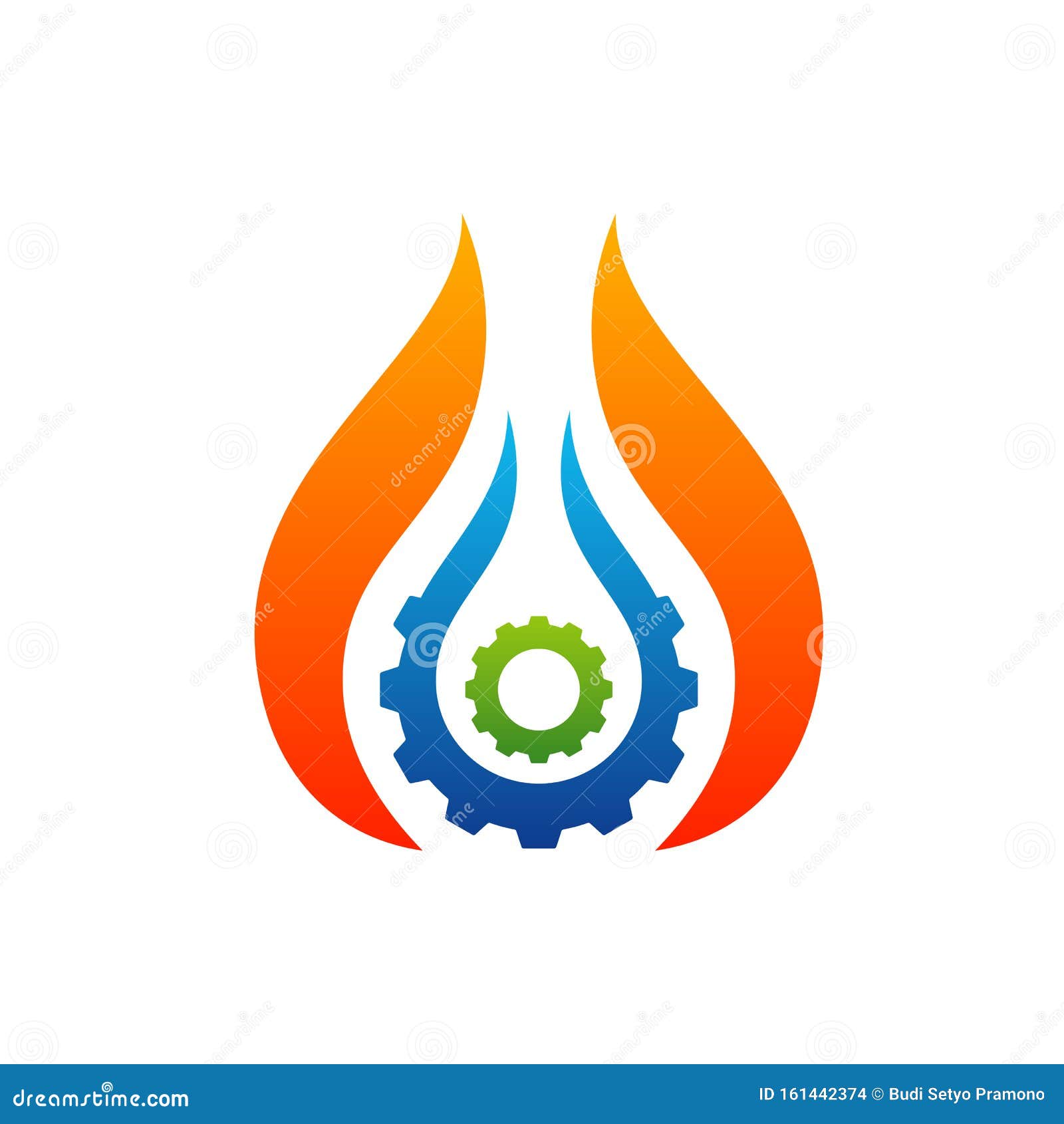 Fire with Gear Logo Vector. Flame Logo Design Template Stock Vector ...