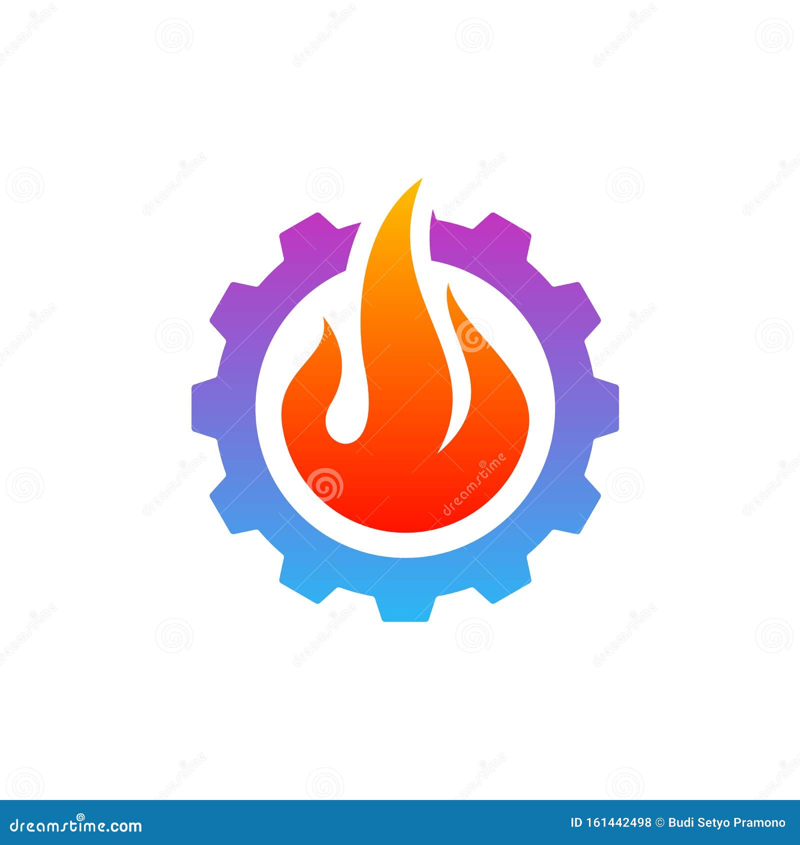 Fire with Gear Logo Vector. Flame Logo Design Template Stock Vector ...