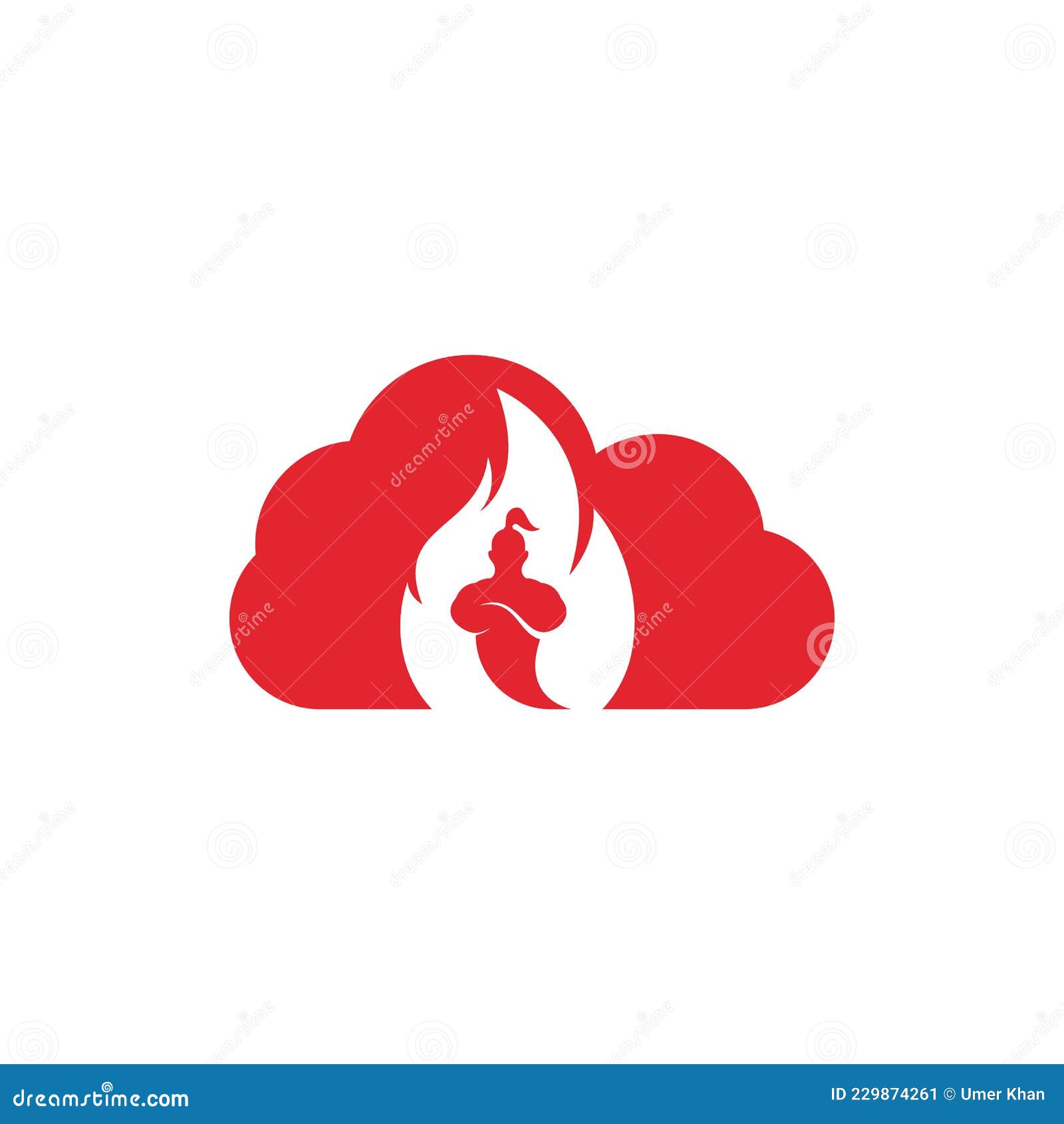 Fire Genie Cloud Shape Concept Logo Design Stock Vector - Illustration ...