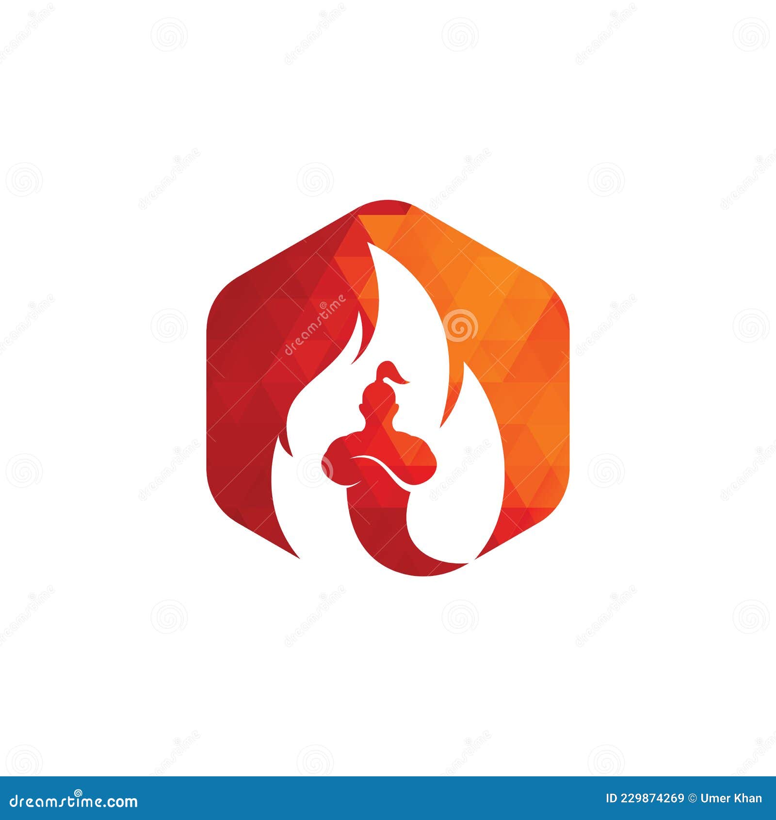 Fire Genie Logo Design Template Vector. Stock Vector - Illustration of ...