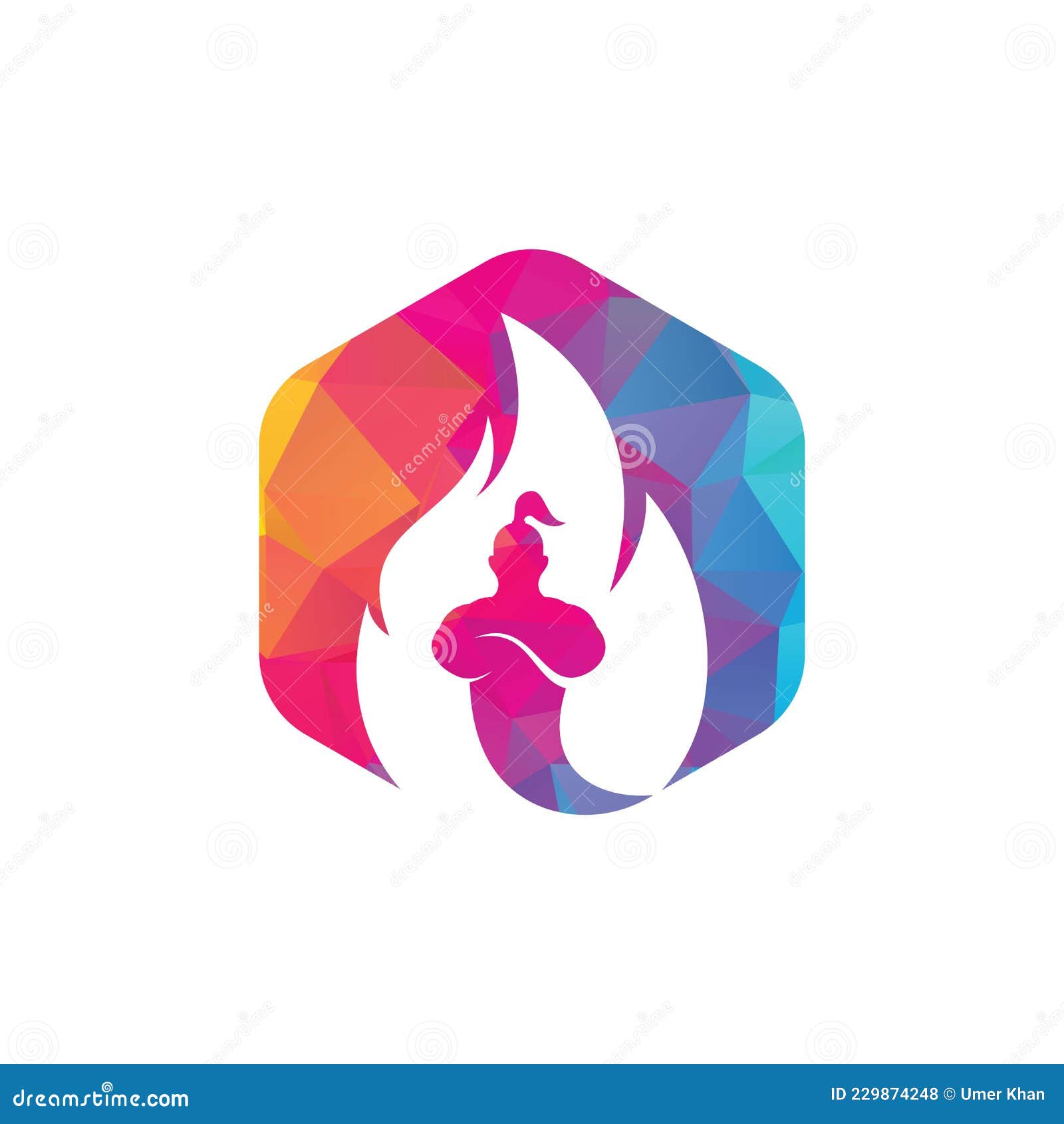 Fire Genie Logo Design Vector. Stock Vector - Illustration of arabian ...
