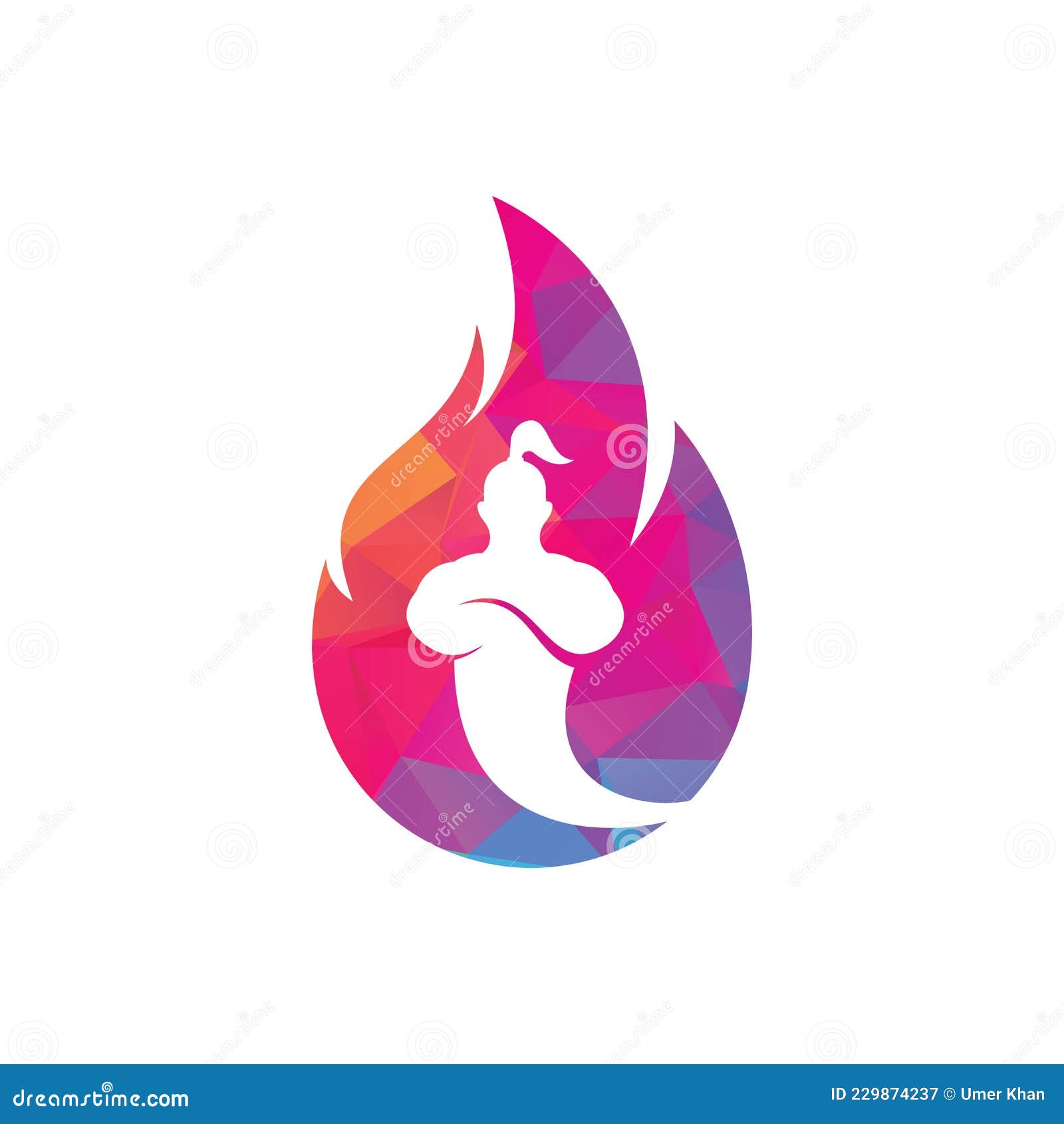 Fire Genie Logo Design Vector. Stock Vector - Illustration of genie ...