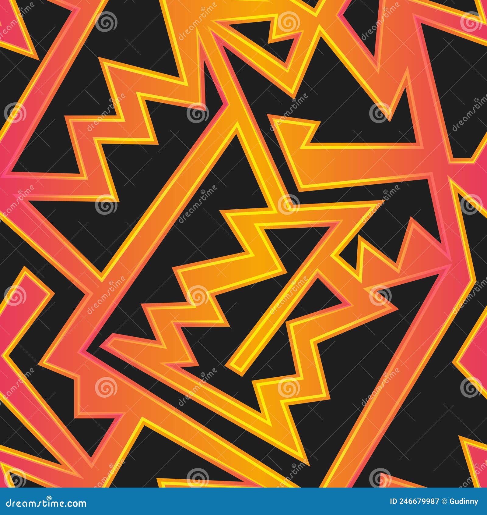 Fire Geometric Seamless Pattern Stock Vector - Illustration of fire ...