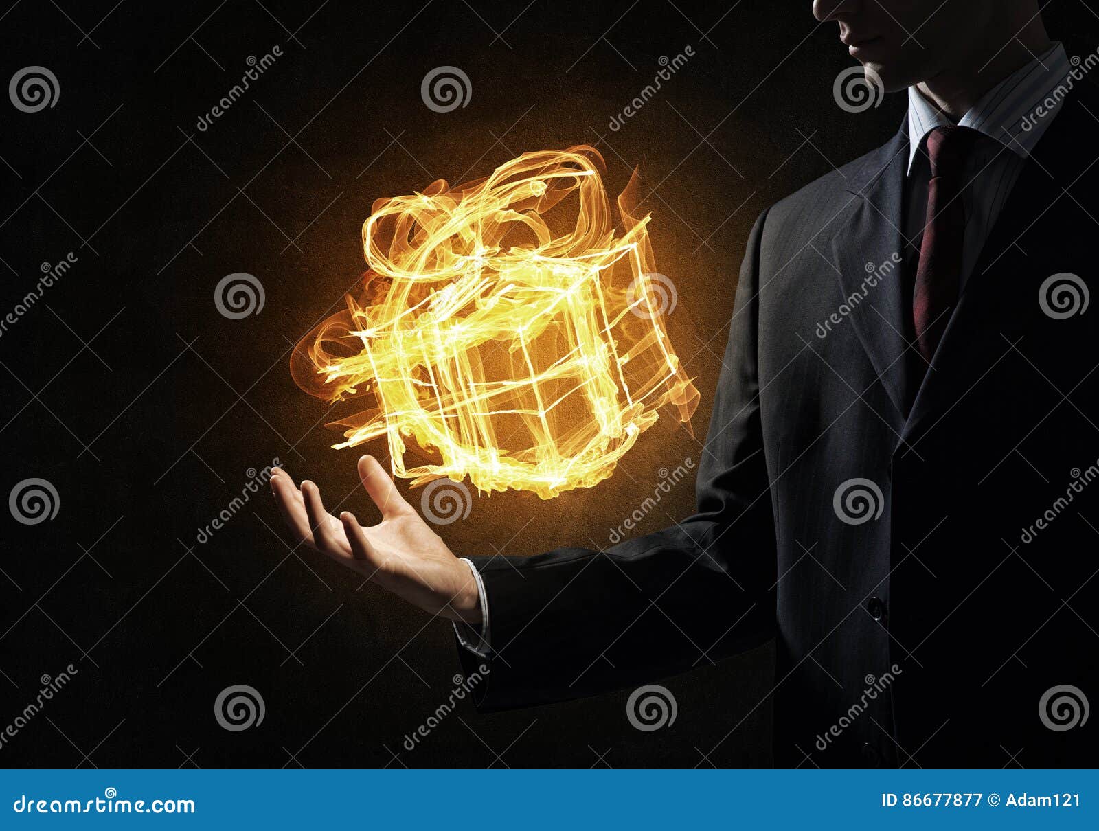 Fire gift box stock image. Image of decorative, celebration - 86677877