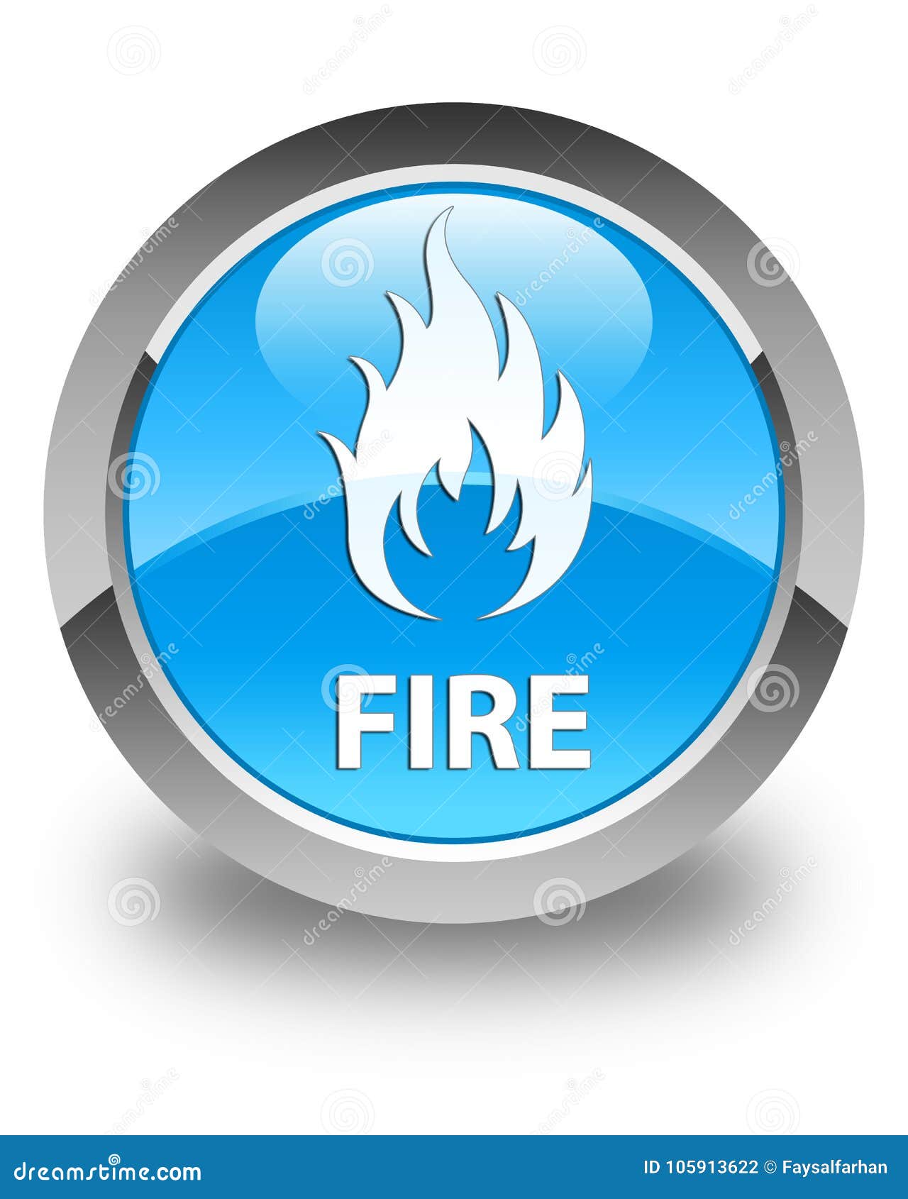 Fire Glossy Cyan Blue Round Button Stock Illustration - Illustration of ...