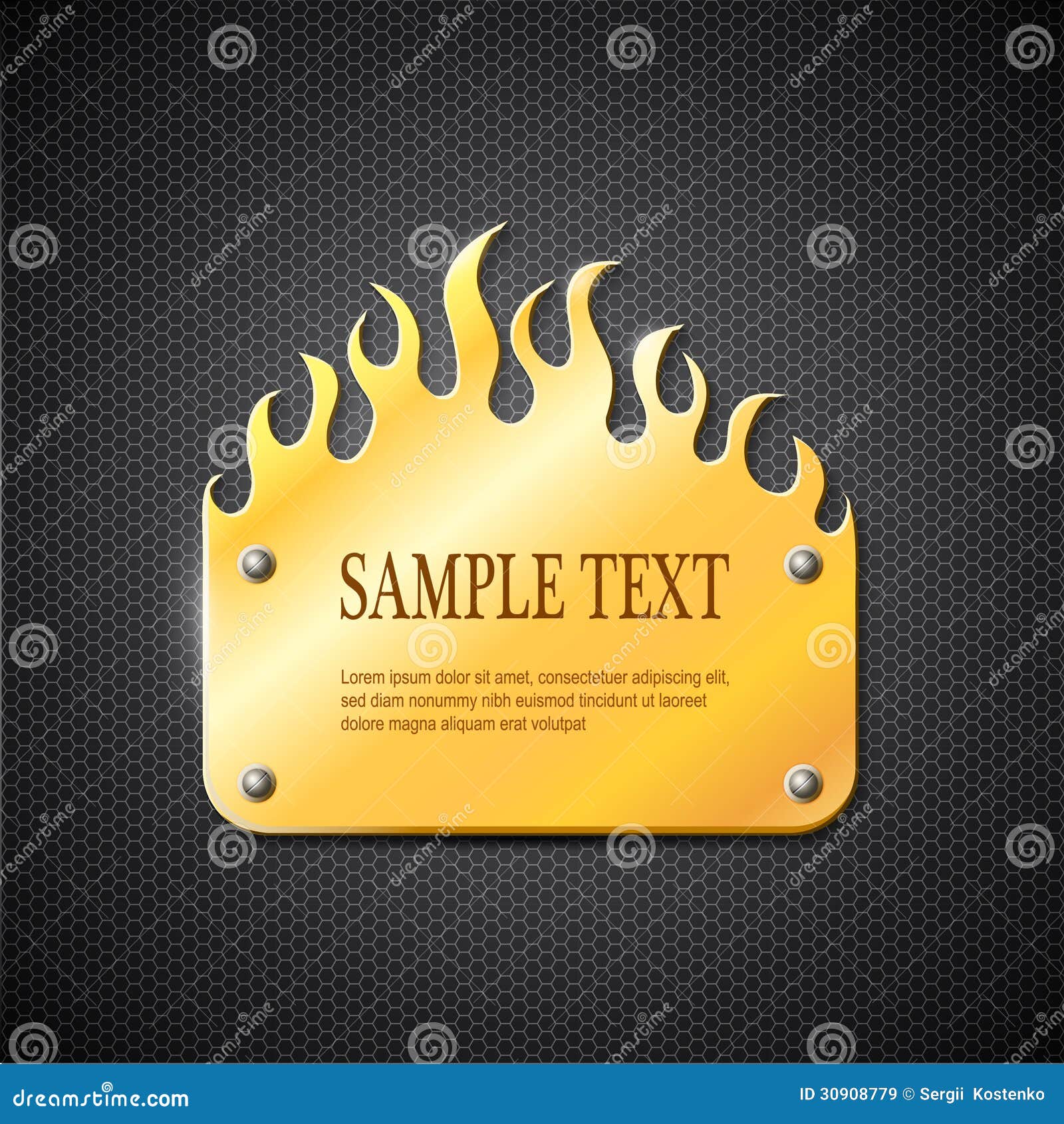 Fire gold sign stock vector. Illustration of flames, glossy - 30908779