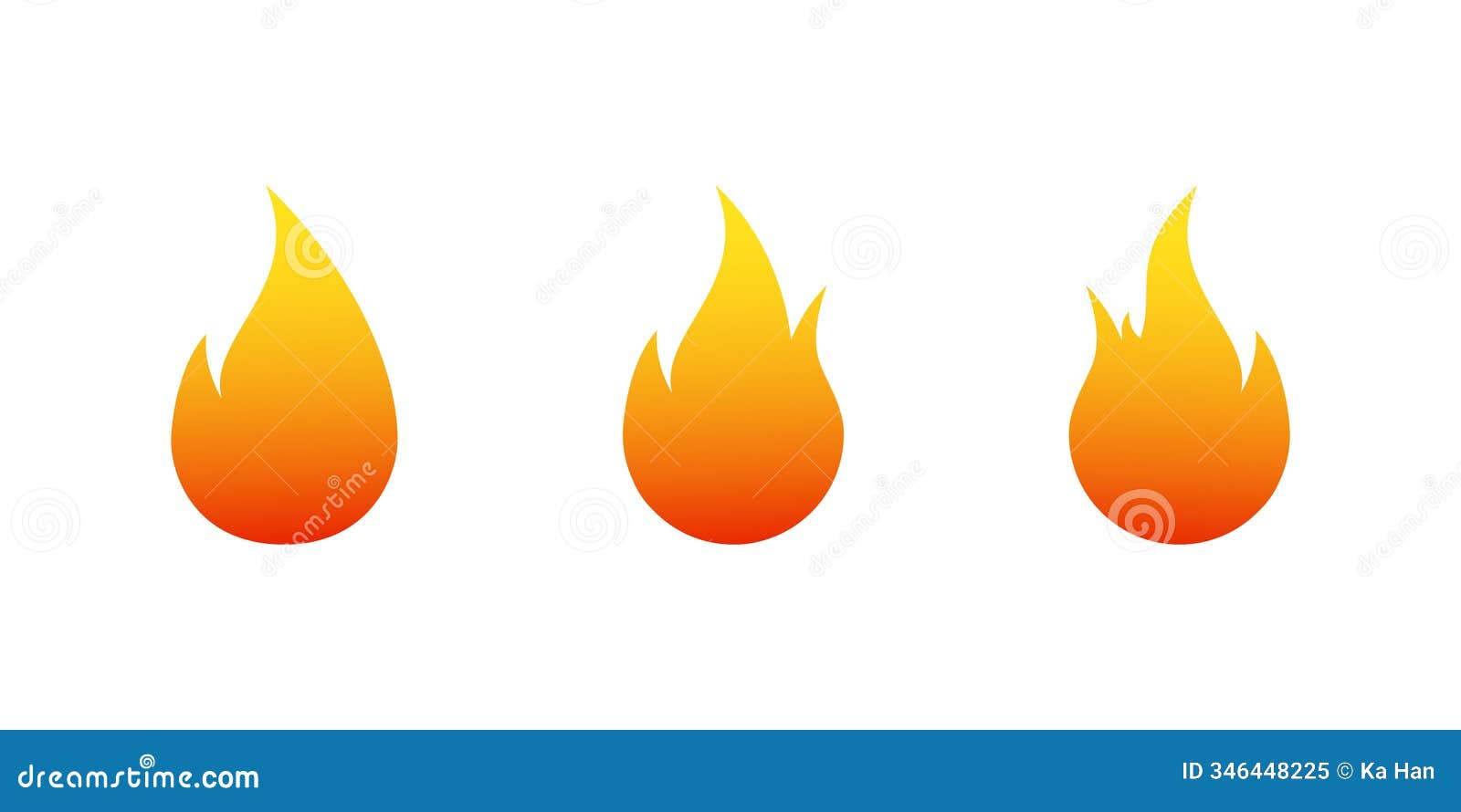Fire Gradient in Flat Style. Blaze, Flame, Burn Sign Symbol Stock ...