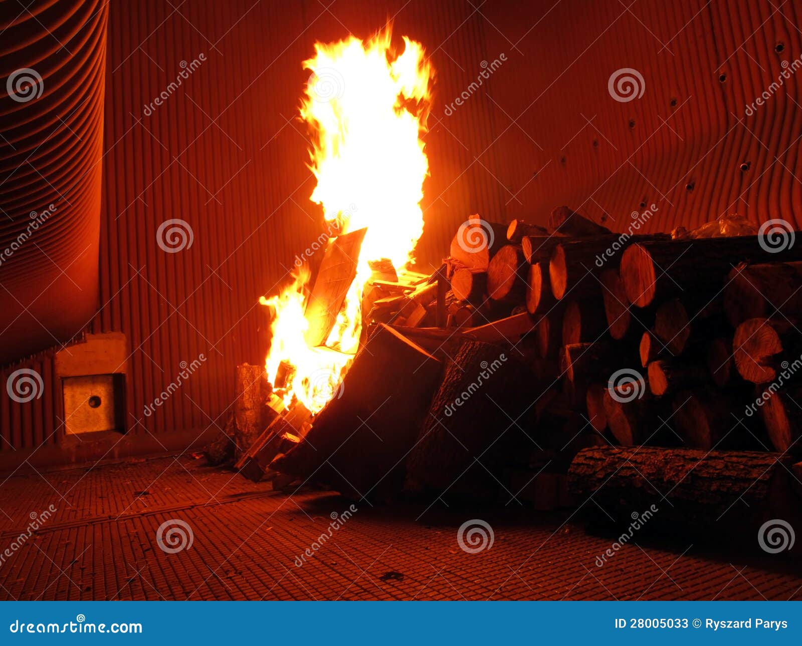 Fire on the Grill Grate Boiler Stock Image - Image of heat, cleaning ...