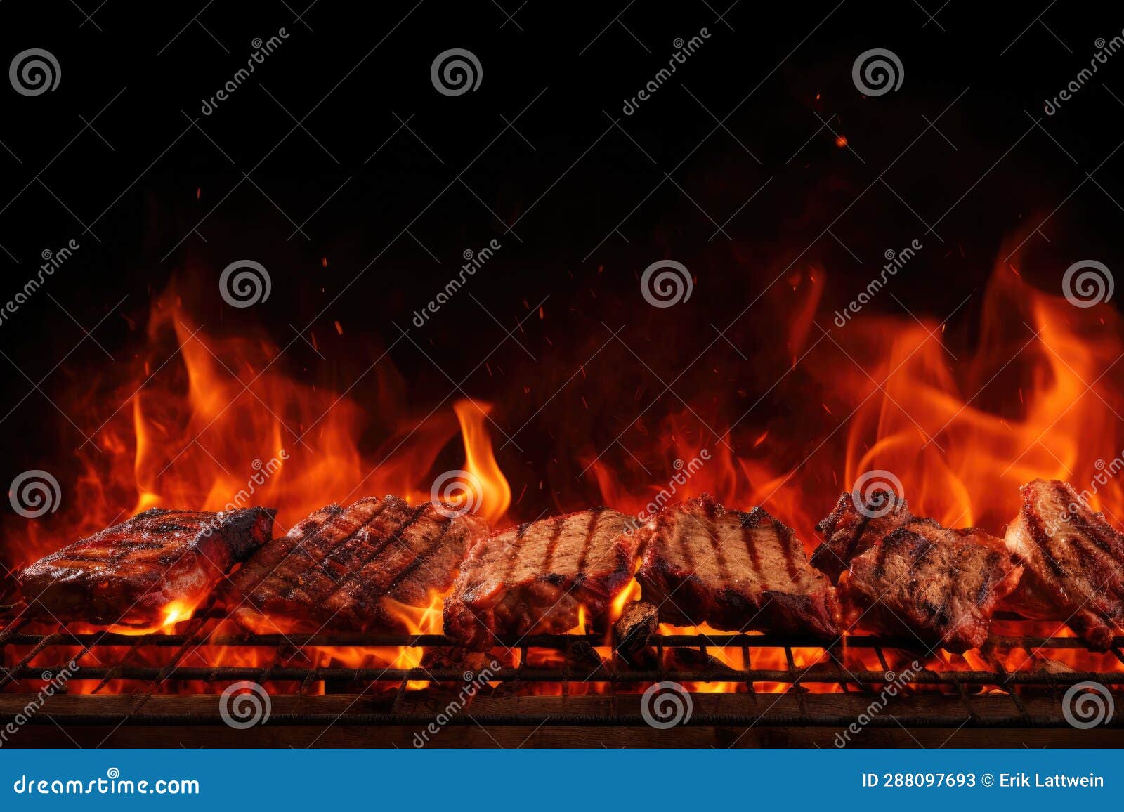 Fire Grilled Themed Background Large Copy Space - Stock Picture ...