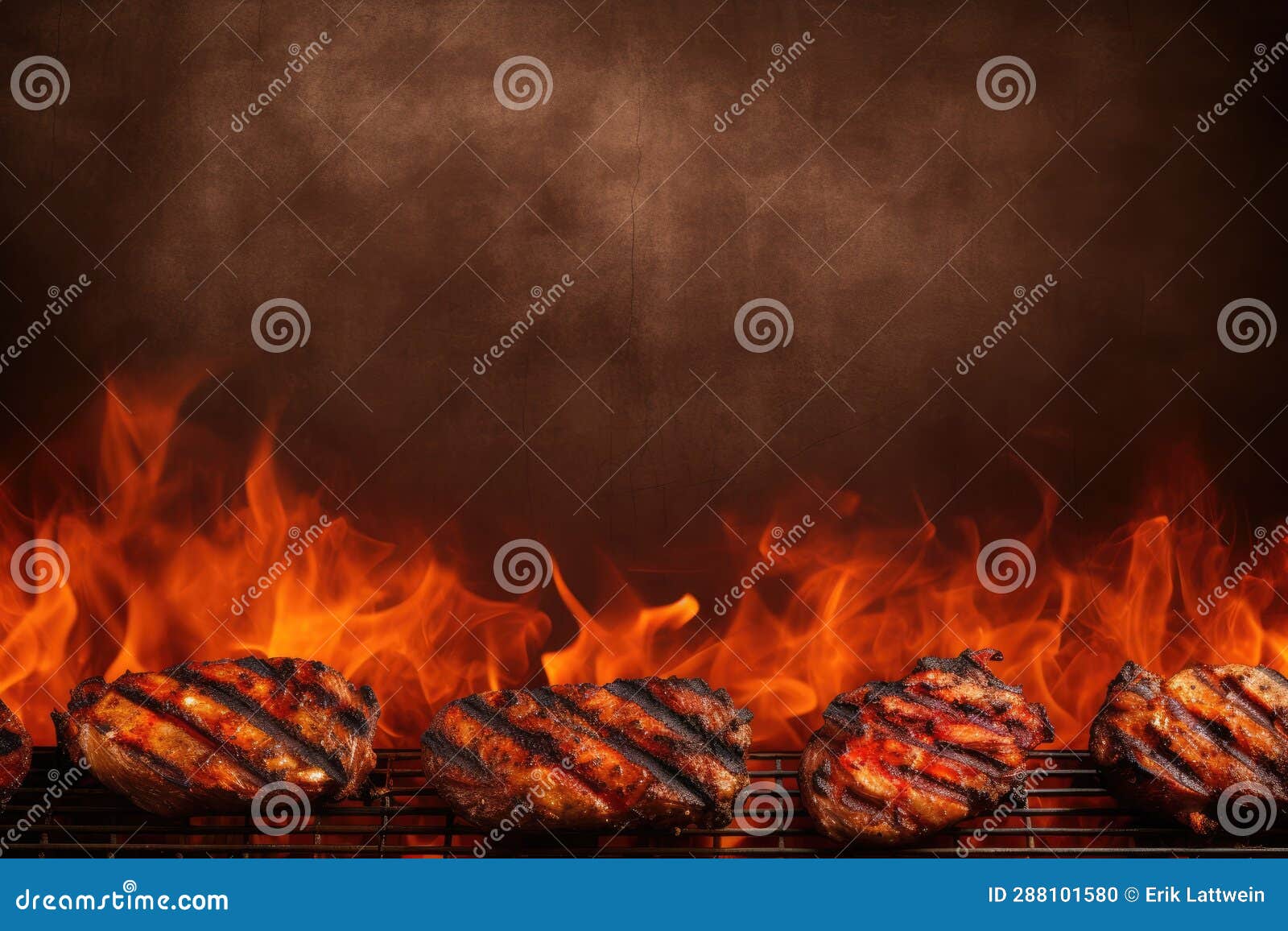 Fire Grilled Themed Background Large Copy Space - Stock Picture ...