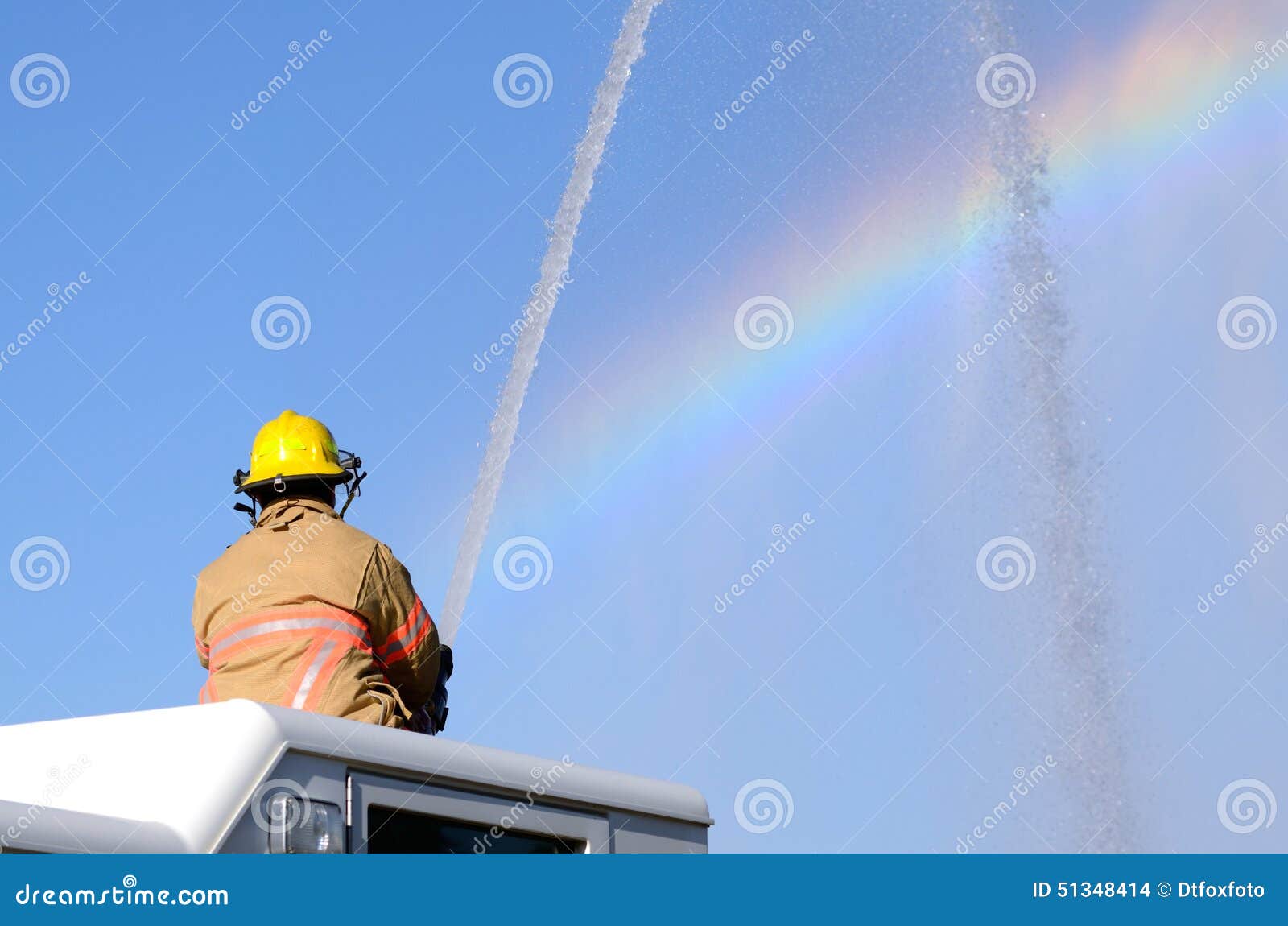 Fire Ground stock photo. Image of stream, firefighter - 51348414