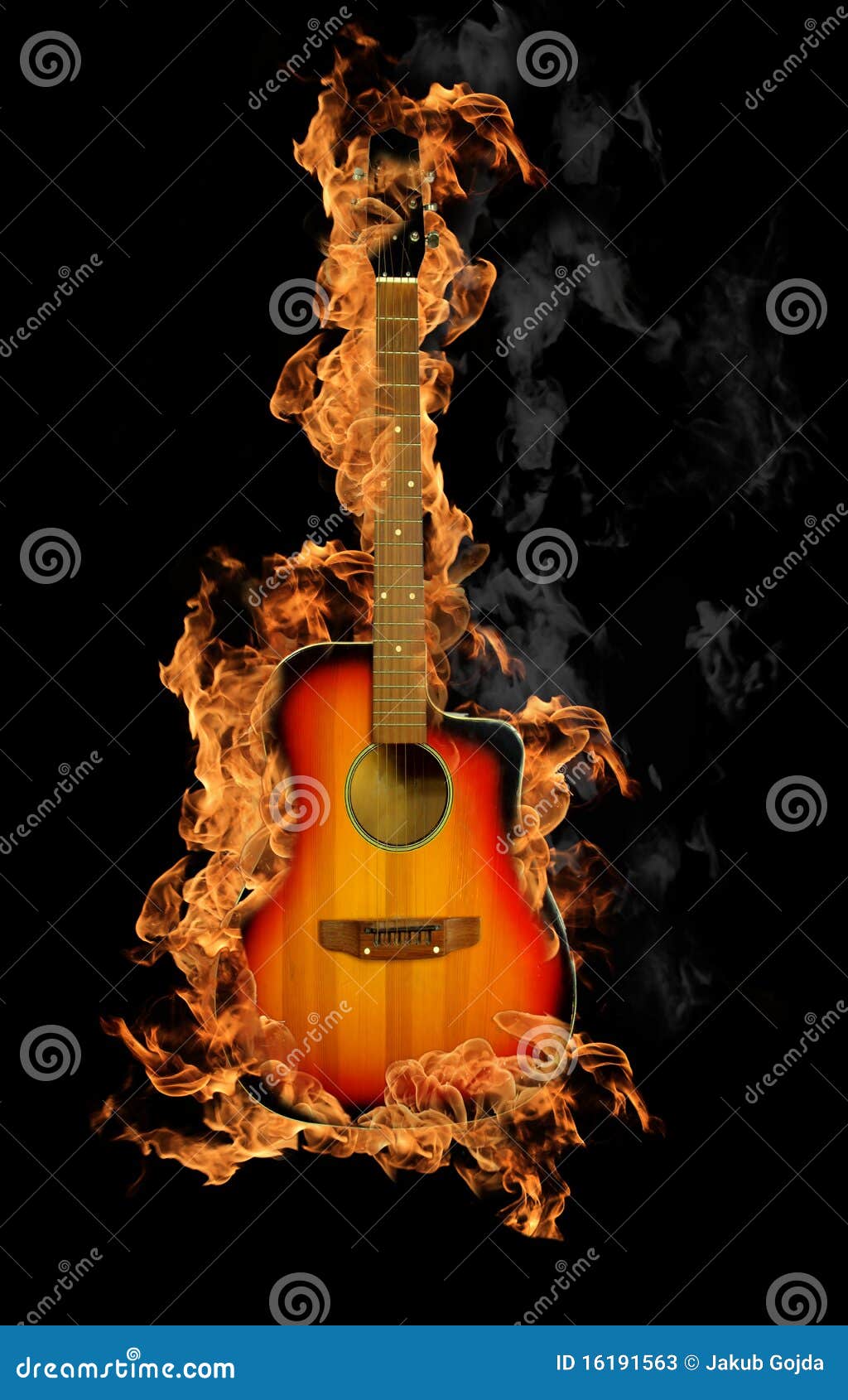 Fire guitar stock image. Image of melody, artwork, dreamy - 16191563