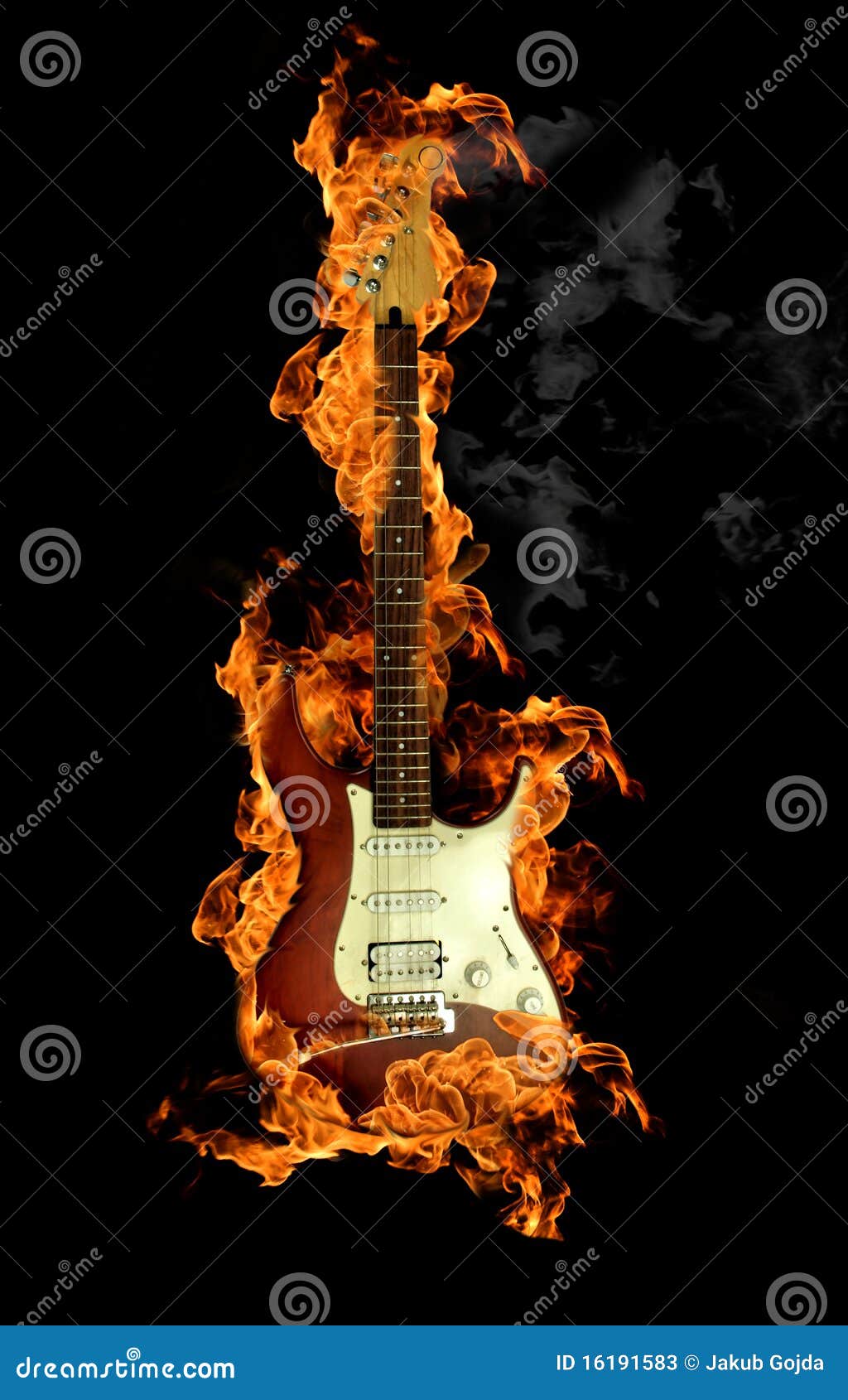 Fire guitar stock image. Image of acoustic, ignite, artistic - 16191583