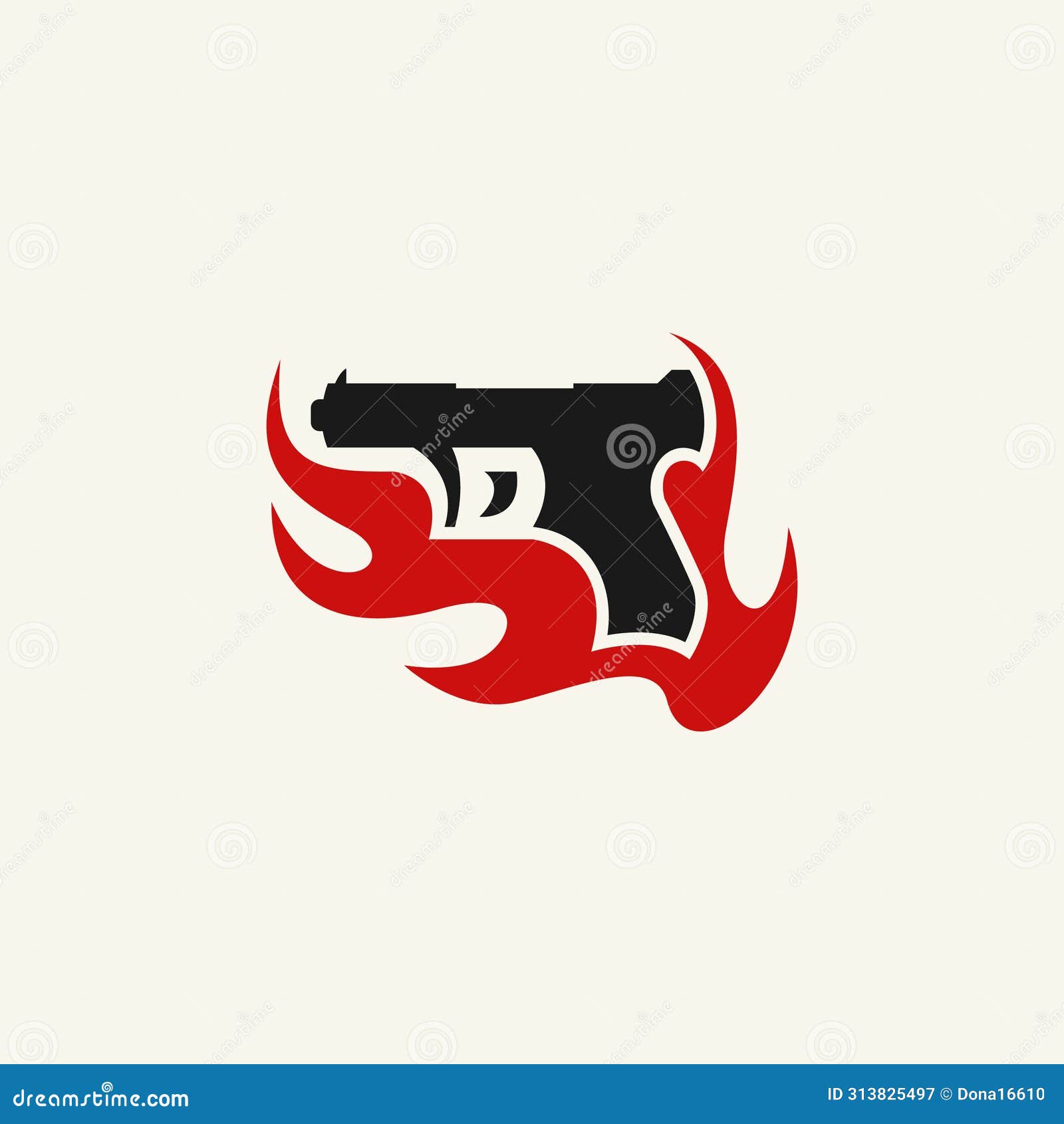 Fire gun logo stock vector. Illustration of shell, aggression - 313825497