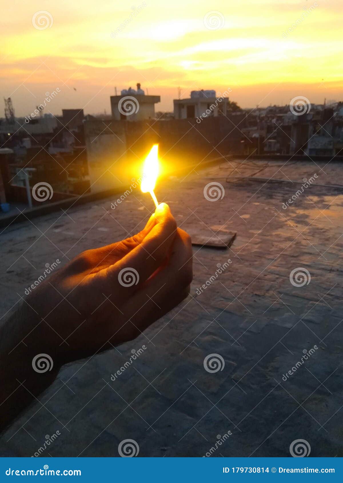 Fire in hand stock photo. Image of hand, fire, sunset - 179730814