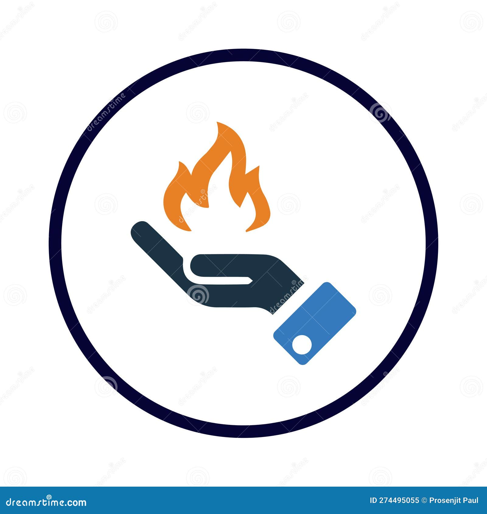 Fire, Hand, Burn, Fire on Hand Icon Stock Vector - Illustration of ...