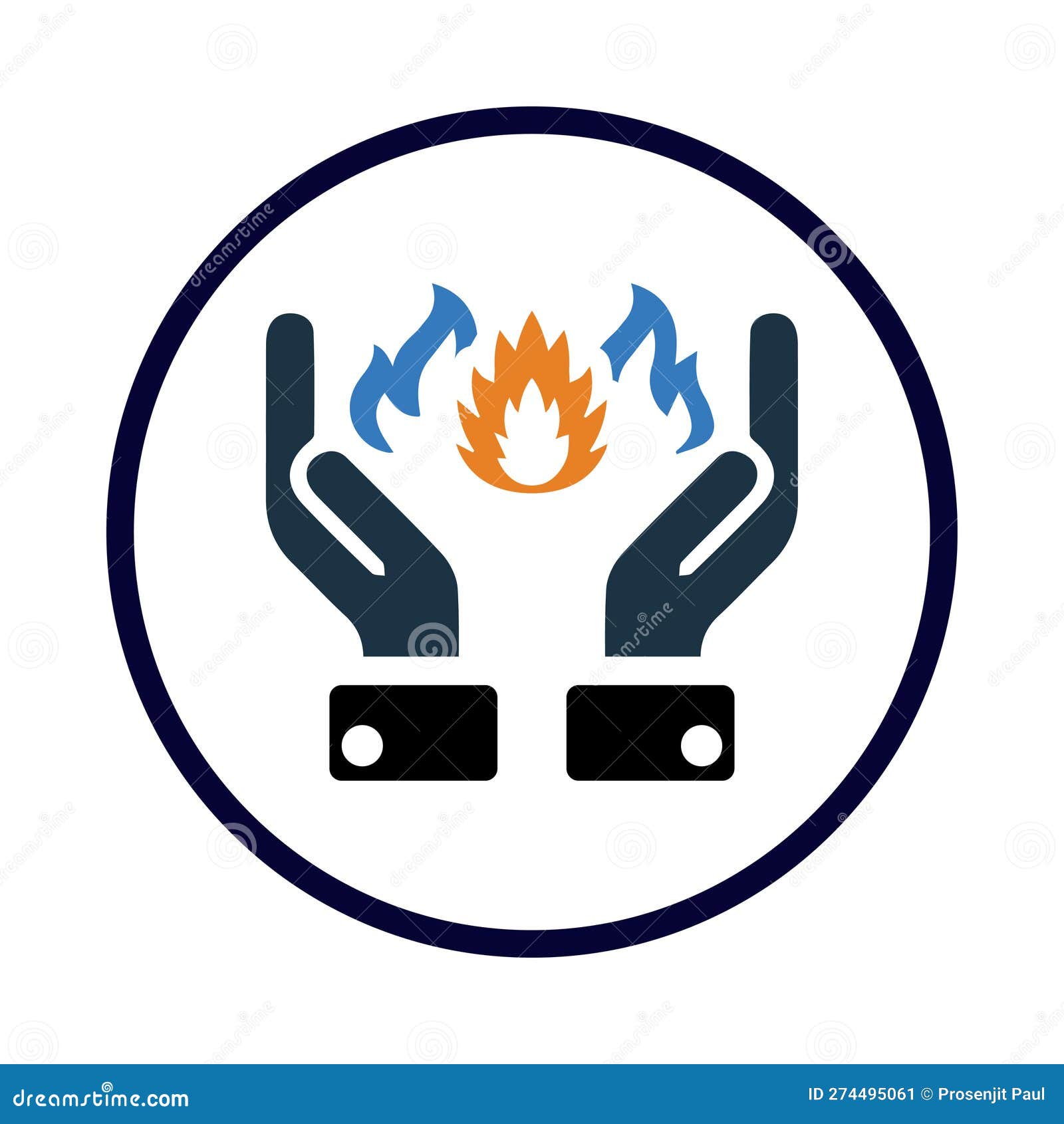 Fire, Hand, Burn, Fire on Hand Icon Stock Vector - Illustration of ...