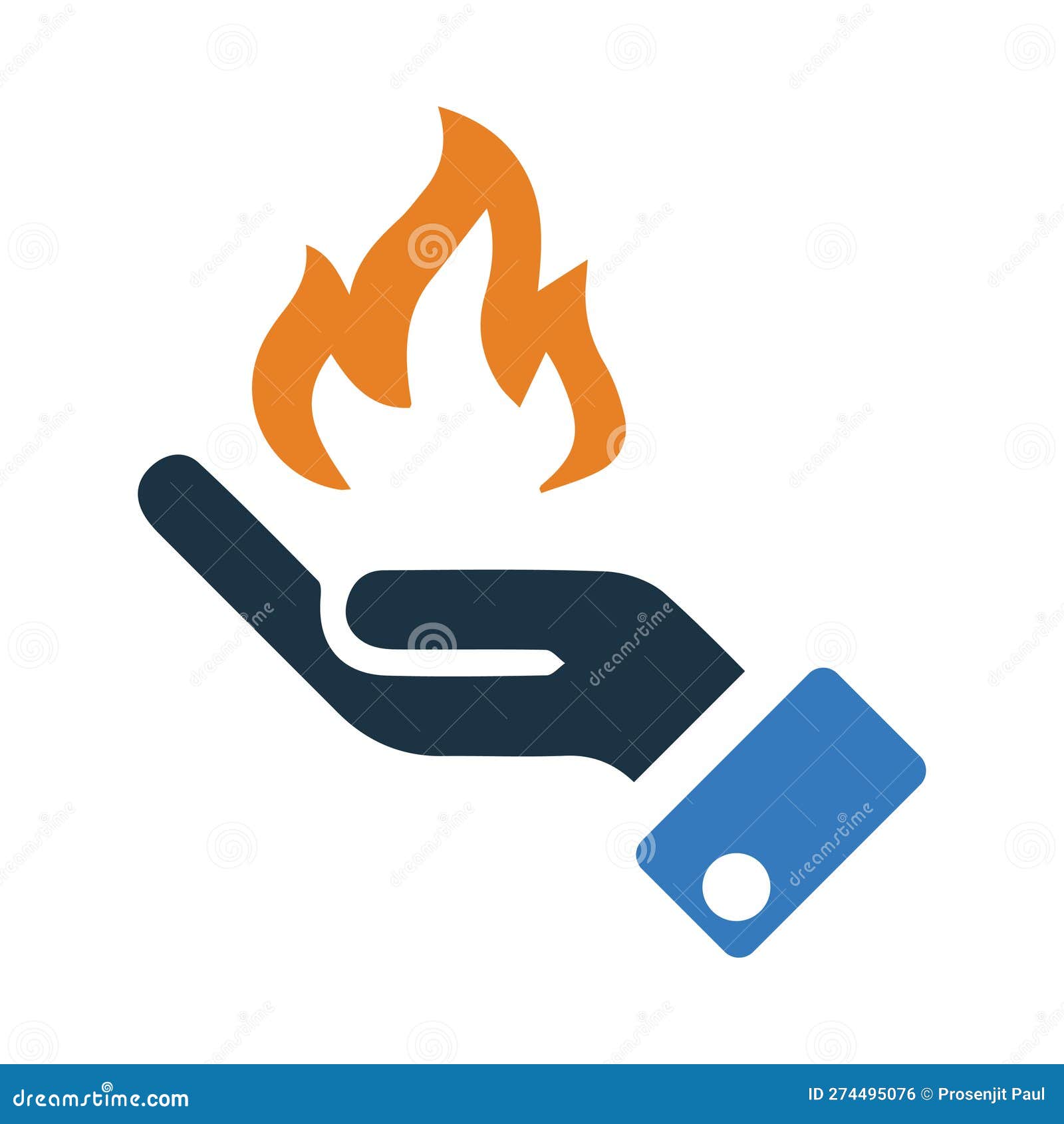 Fire, Hand, Burn, Fire on Hand Icon Stock Vector - Illustration of ...