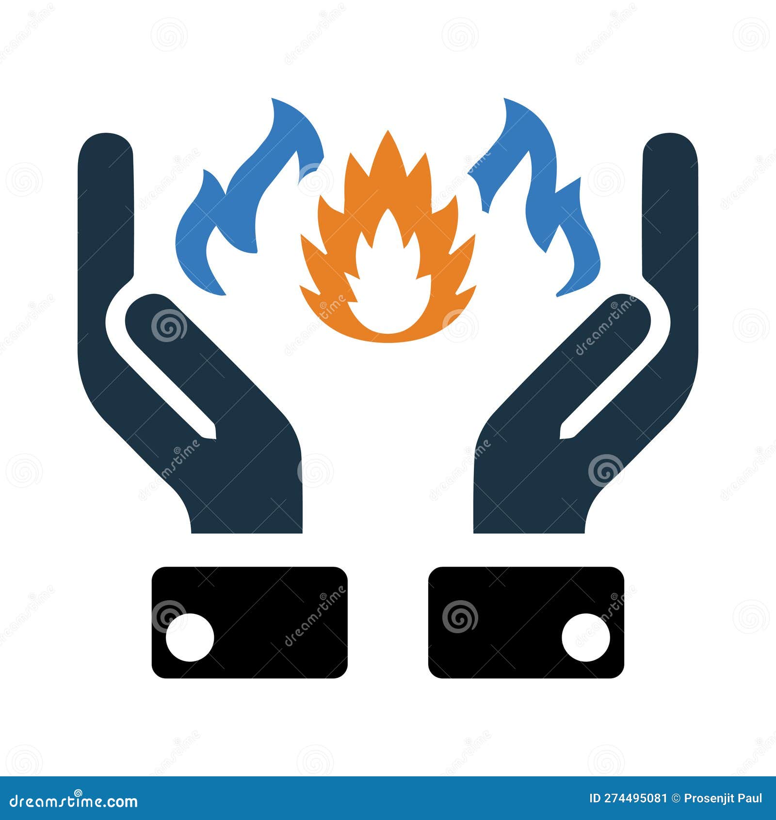 Fire, Hand, Burn, Fire on Hand Icon Stock Vector - Illustration of warm ...