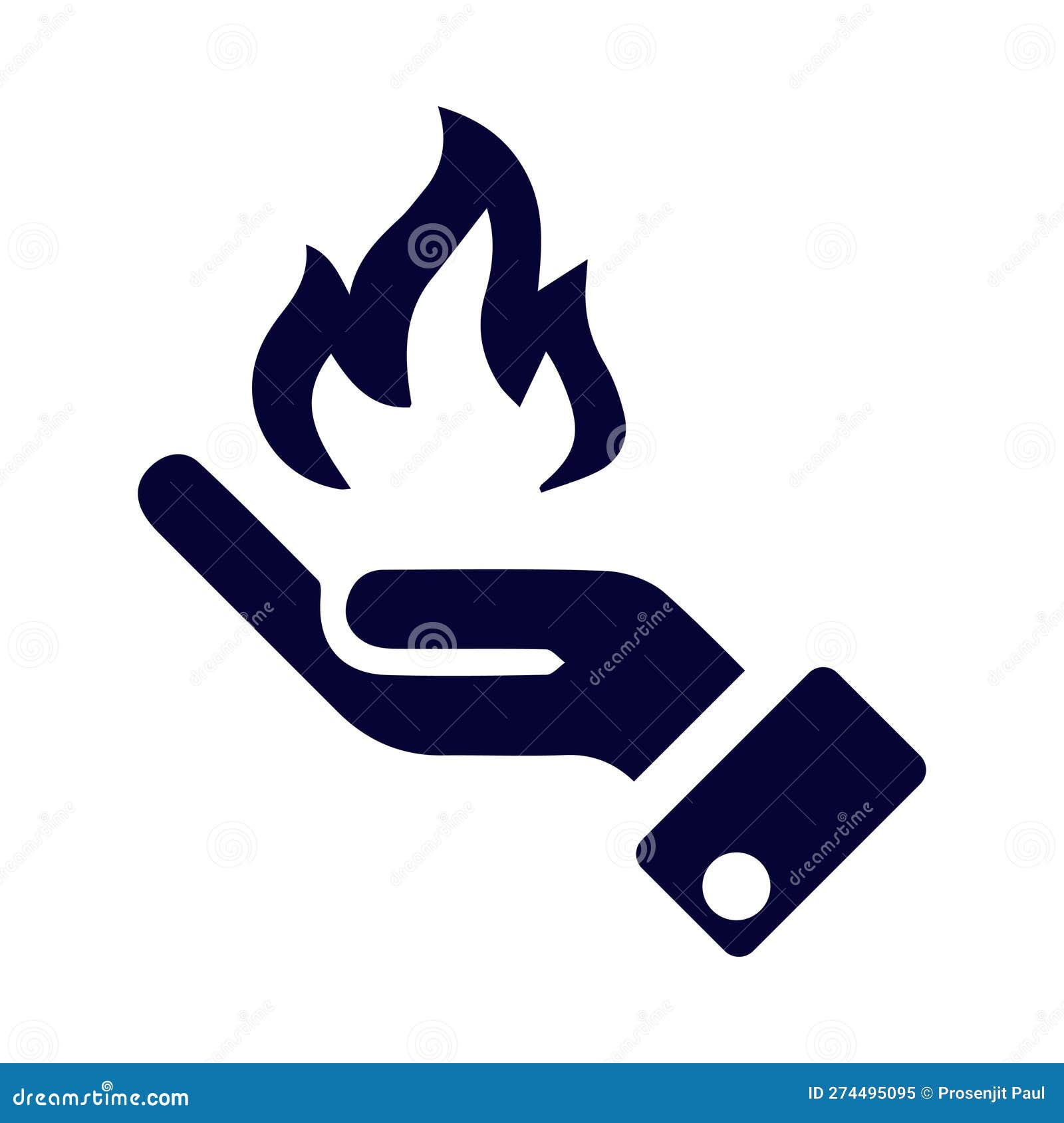 Fire, Hand, Burn, Fire on Hand Icon Stock Vector - Illustration of warm ...