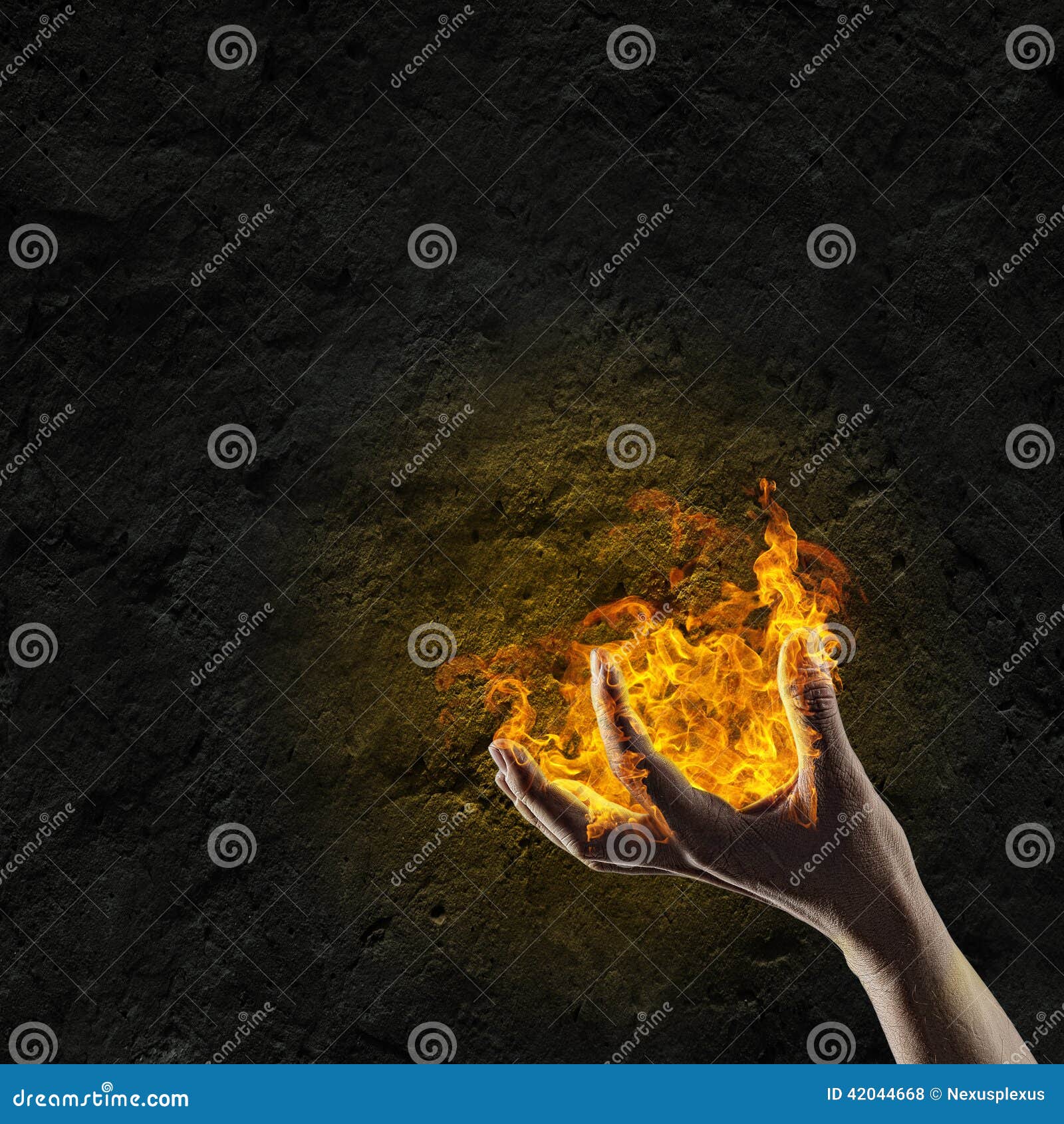 Fire in hand stock photo. Image of design, hand, blazing - 42044668