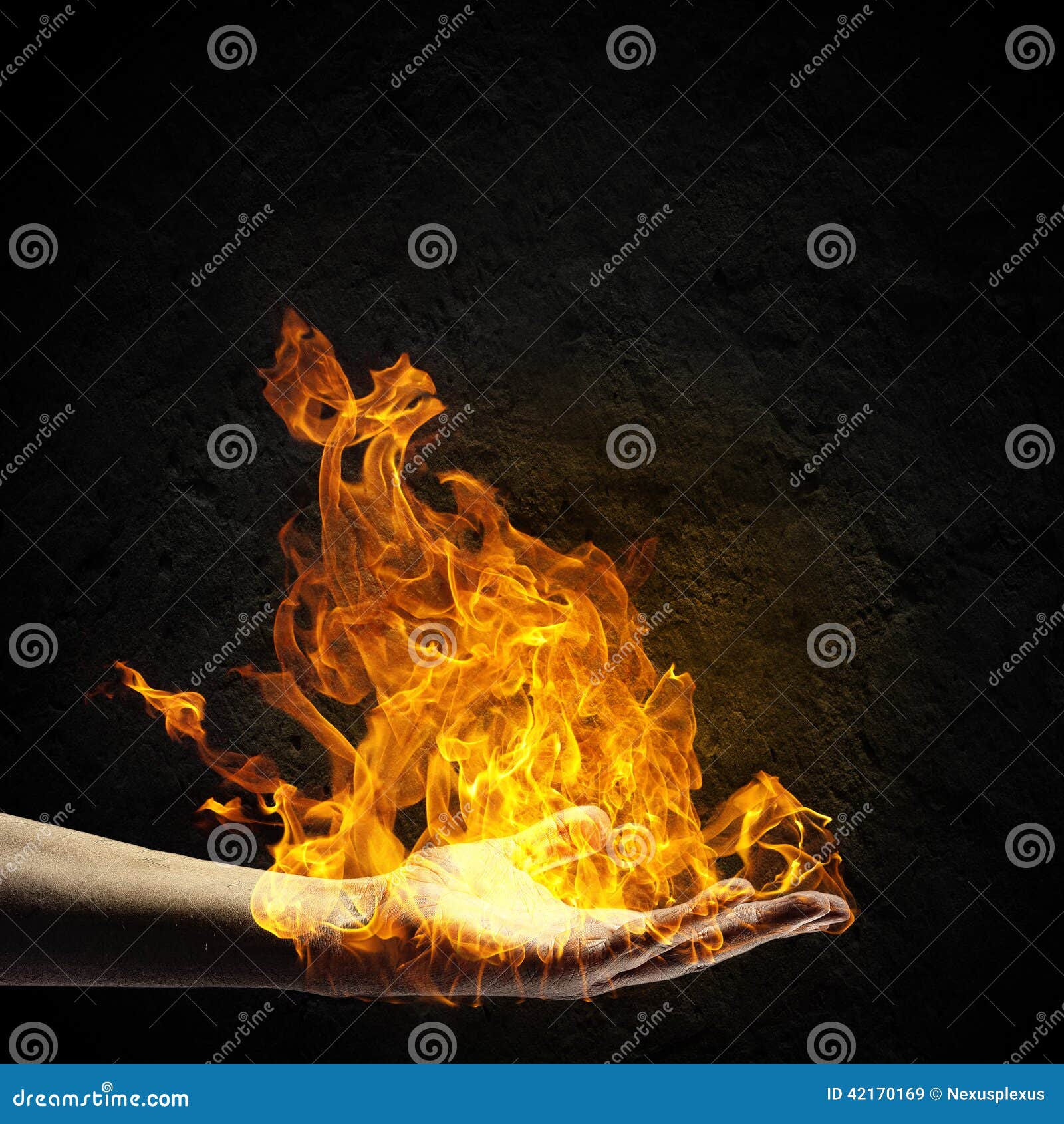 Fire in hand stock image. Image of closeup, close, human - 42170169