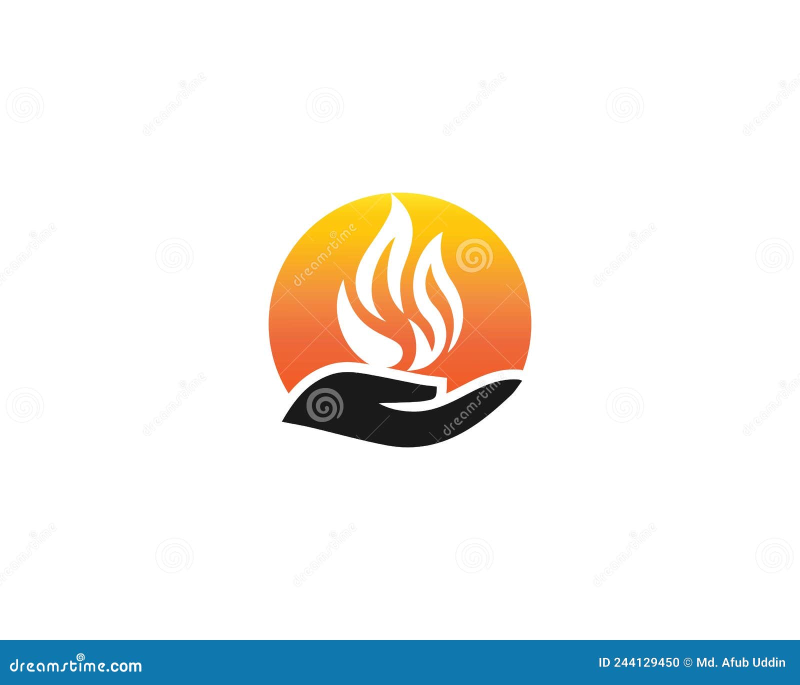 Fire and Hand Combination Logo Design Stock Vector - Illustration of ...