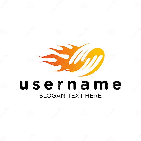 Fire Hand Logo Vector Concept Stock Vector - Illustration of button ...