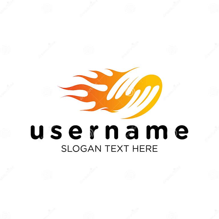 Fire Hand Logo Vector Concept Stock Vector - Illustration of button ...