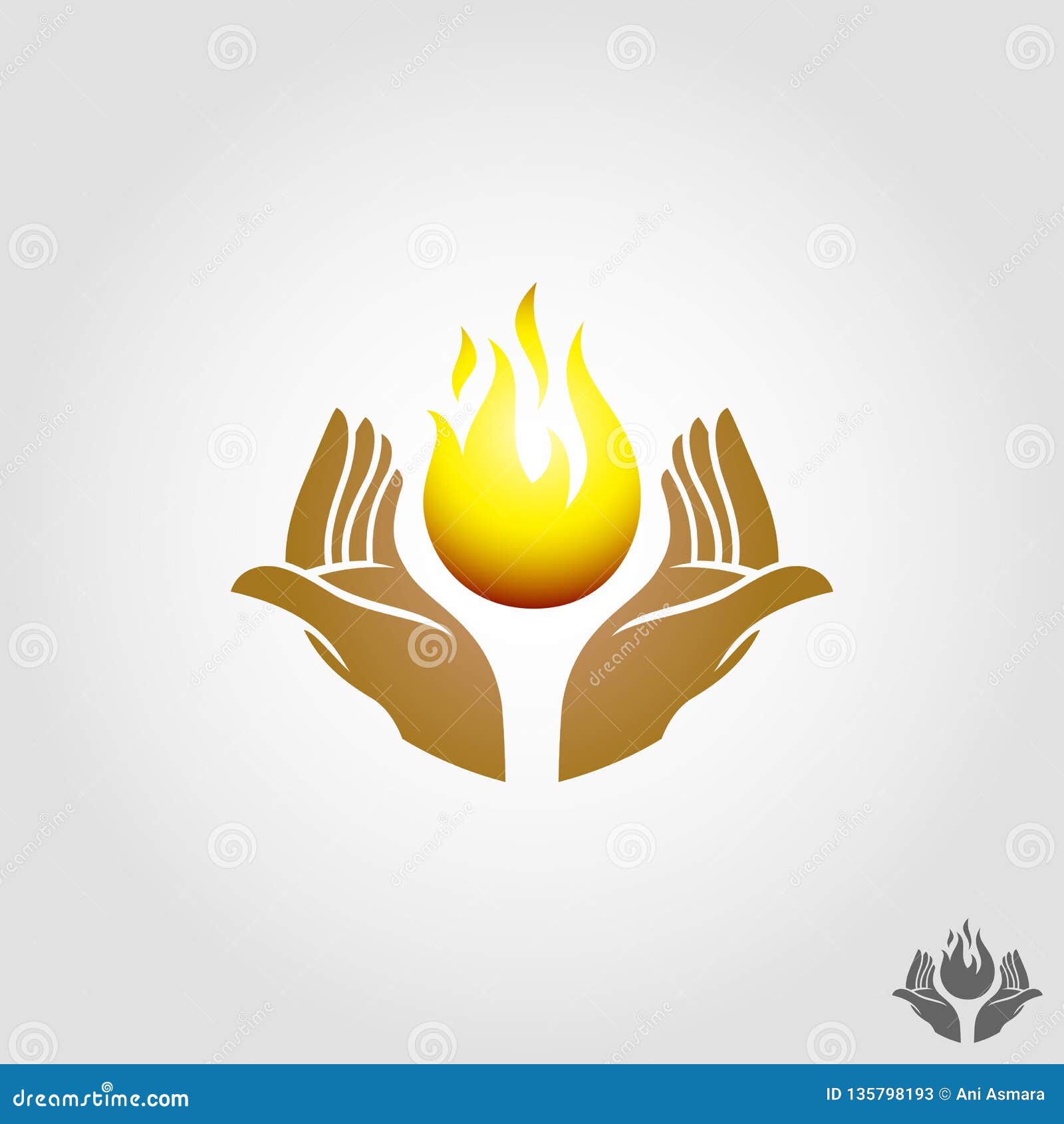Fire Hand Vector is a Power Symbol or Save Energy Solution Stock Vector ...