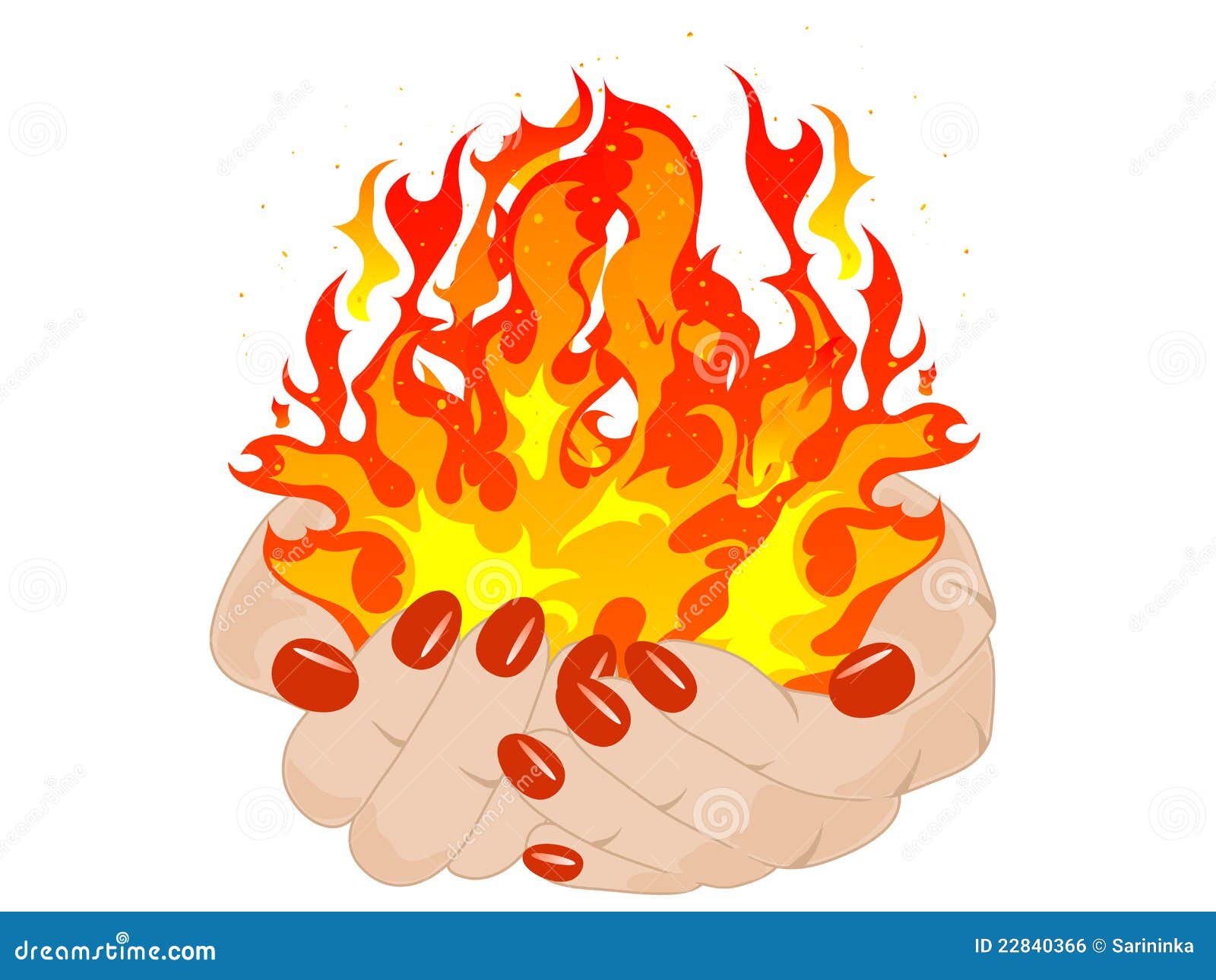 Fire in hands stock vector. Illustration of flame, light - 22840366