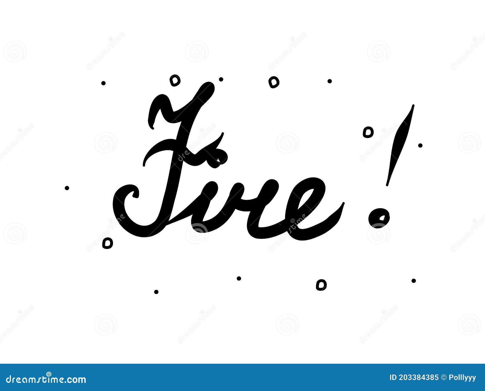 Fire Handwritten. Modern Calligraphy Text Stock Vector - Illustration ...