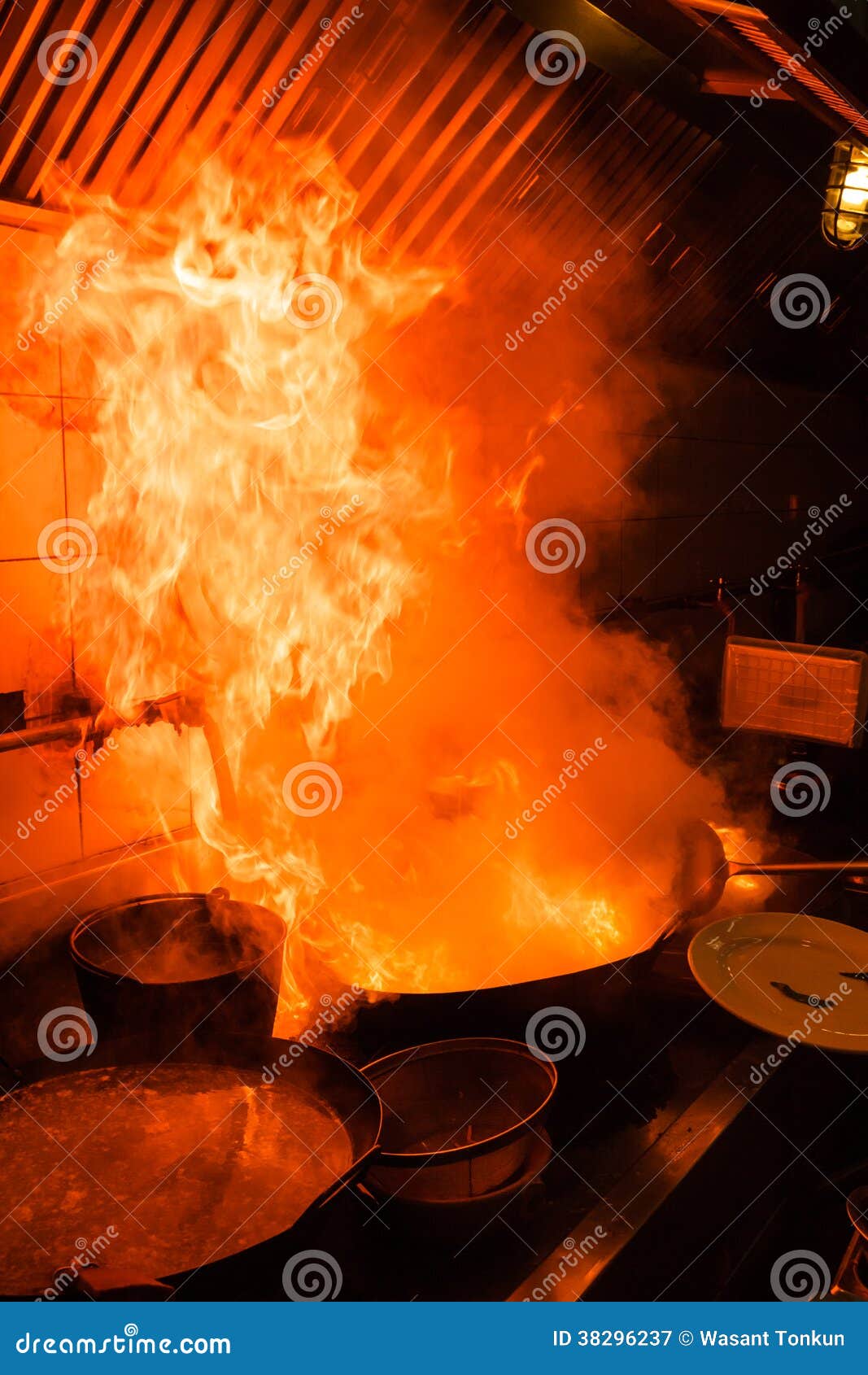 Fire hard cooking stock image. Image of gourmet, modern - 38296237
