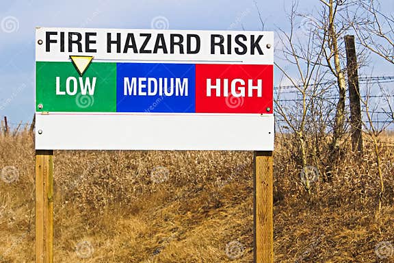 Fire Hazard Risk Indicator Sign Stock Image - Image of camping, level ...