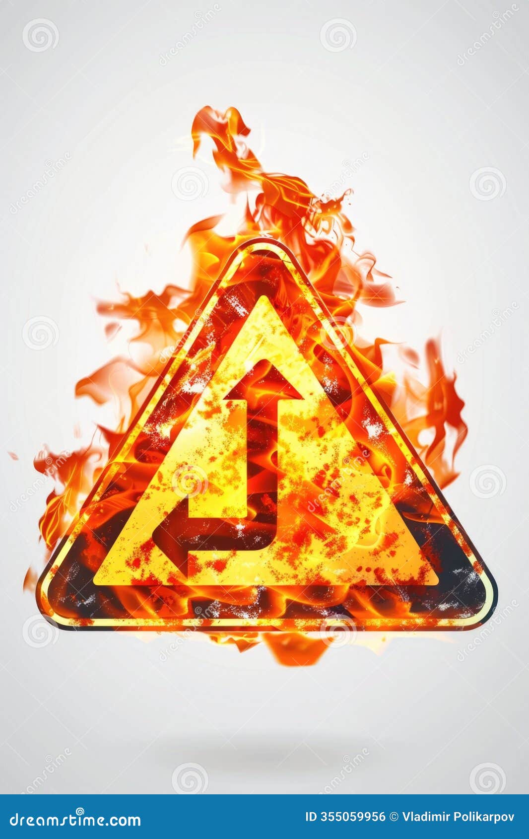 A Fire Hazard Sign on a Plain White Background. Suitable for Safety and ...