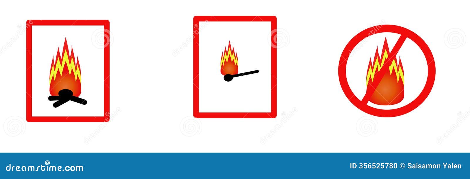 Fire Hazard Warning Signs.Three Common Fire Hazard Warning Signs. Stock ...