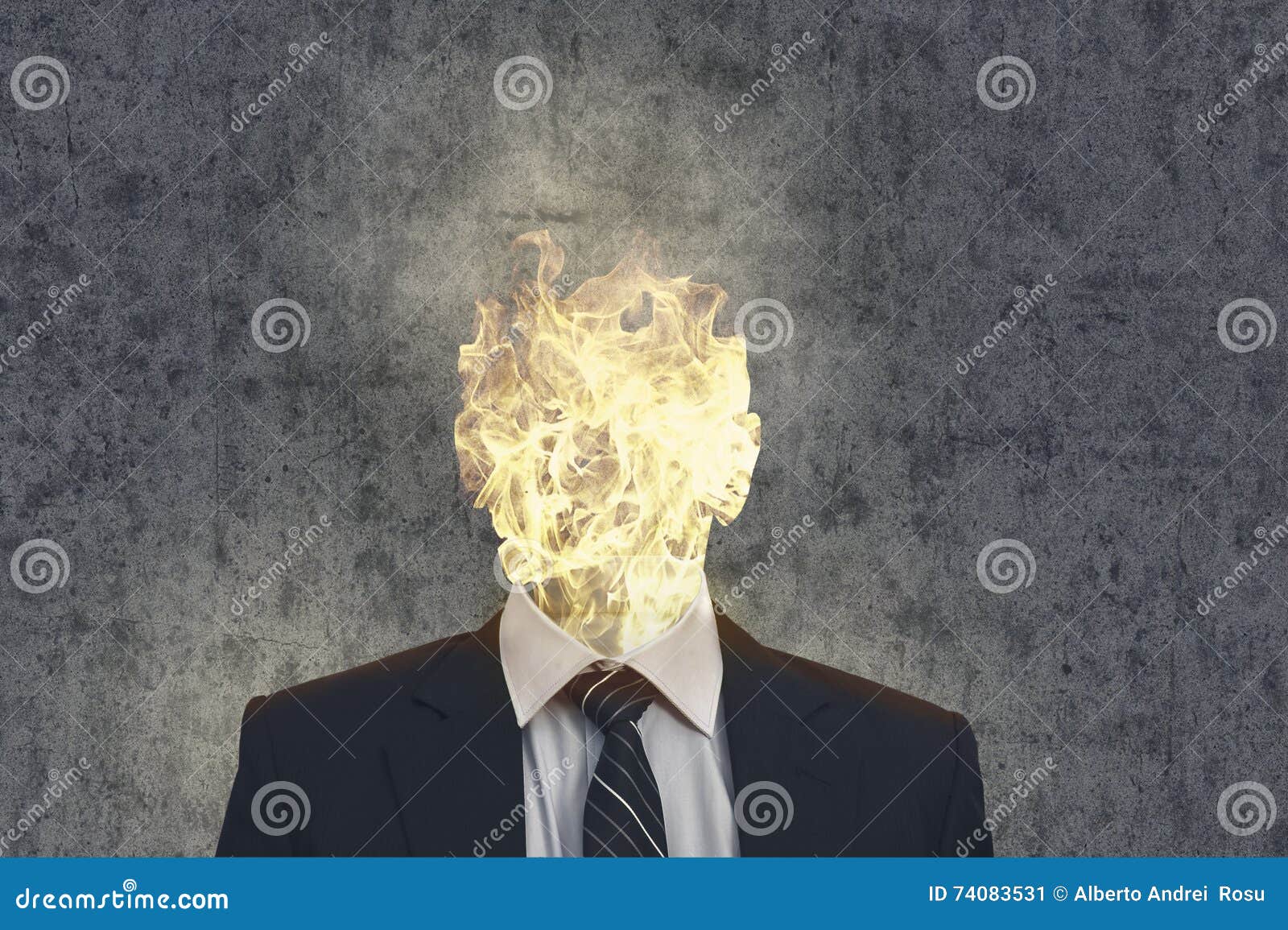 Fire head business man stock image. Image of flaming - 74083531