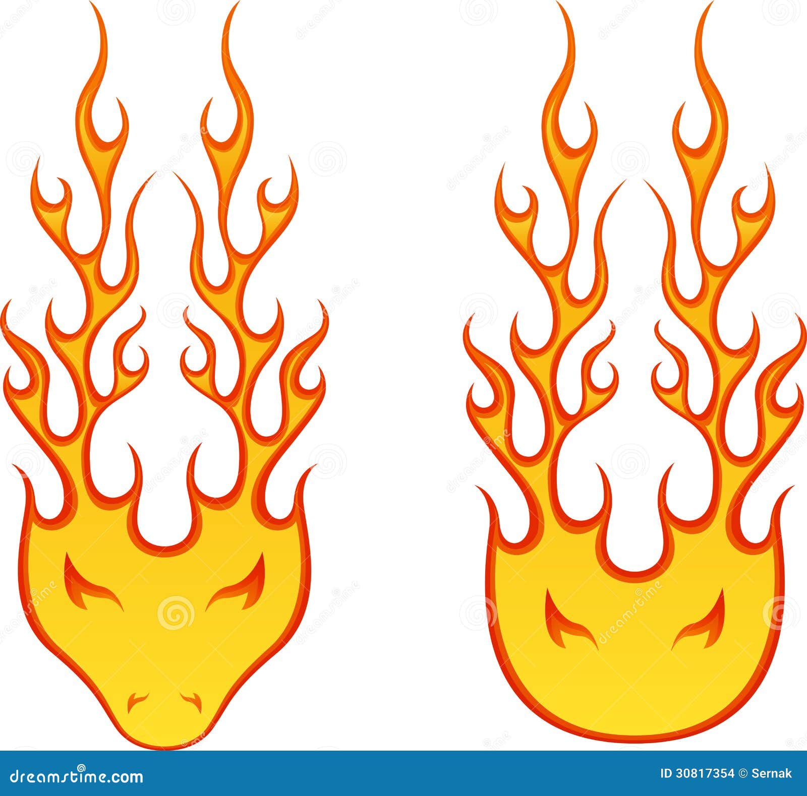 Fire Heads stock vector. Illustration of isolated, halloween - 30817354