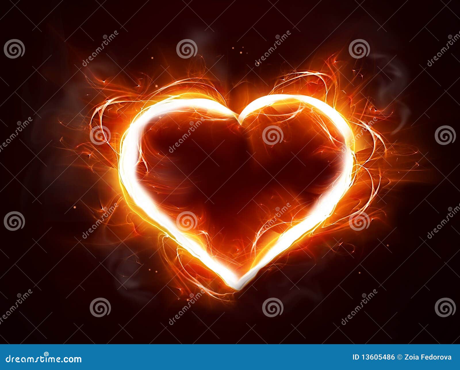 Fire heart stock illustration. Illustration of nature - 13605486