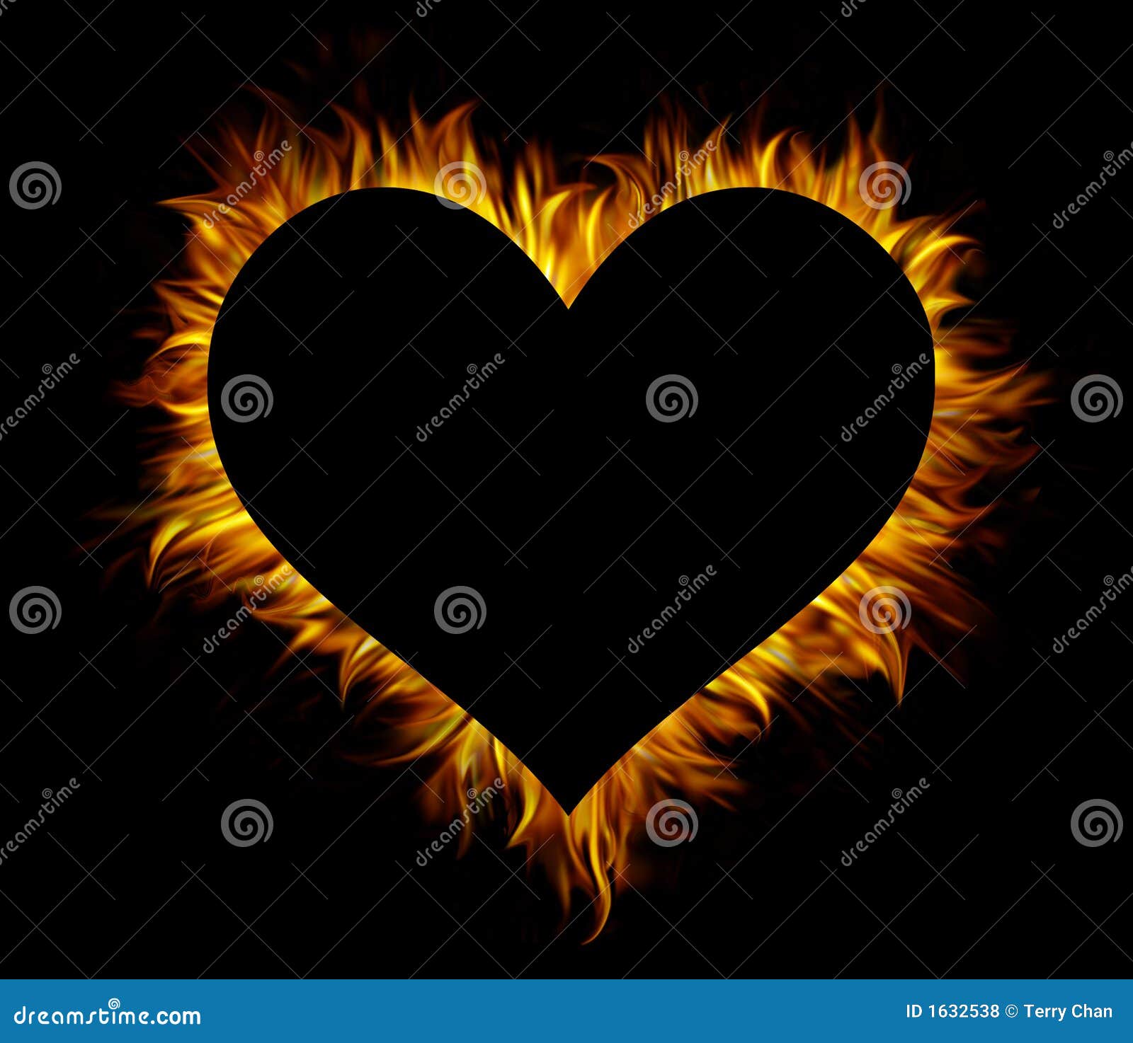 Fire heart stock illustration. Illustration of present - 1632538