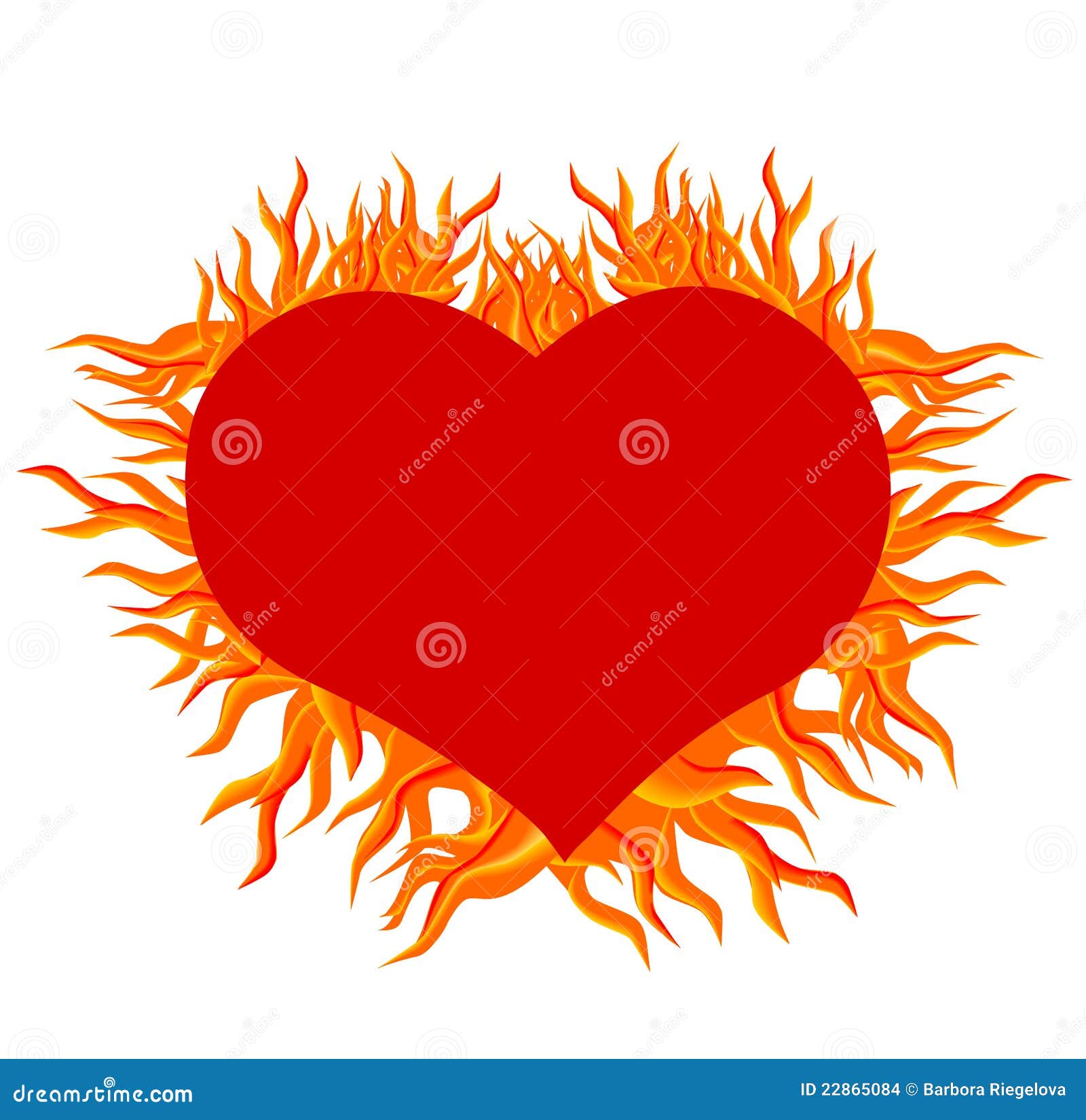 Fire heart stock vector. Illustration of heart, valentines - 22865084
