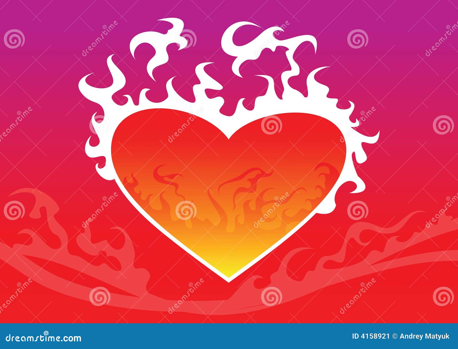Fire heart stock vector. Illustration of vector, fire - 4158921