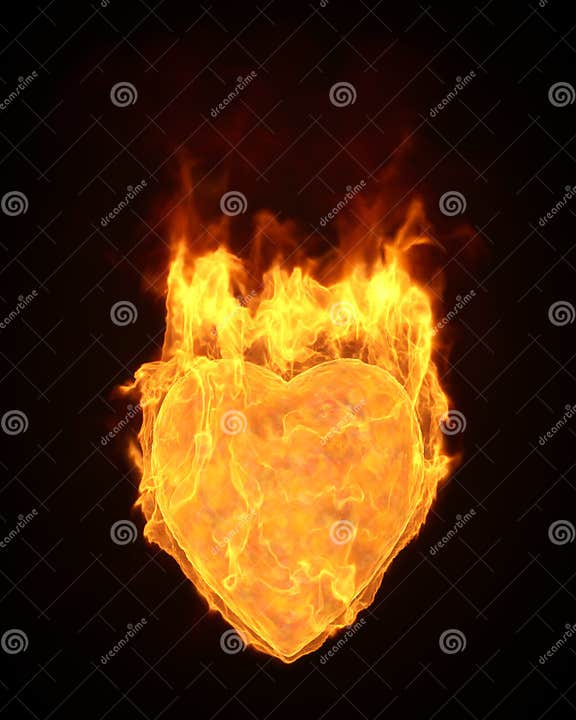 Fire heart stock illustration. Illustration of ball, fire - 63700104