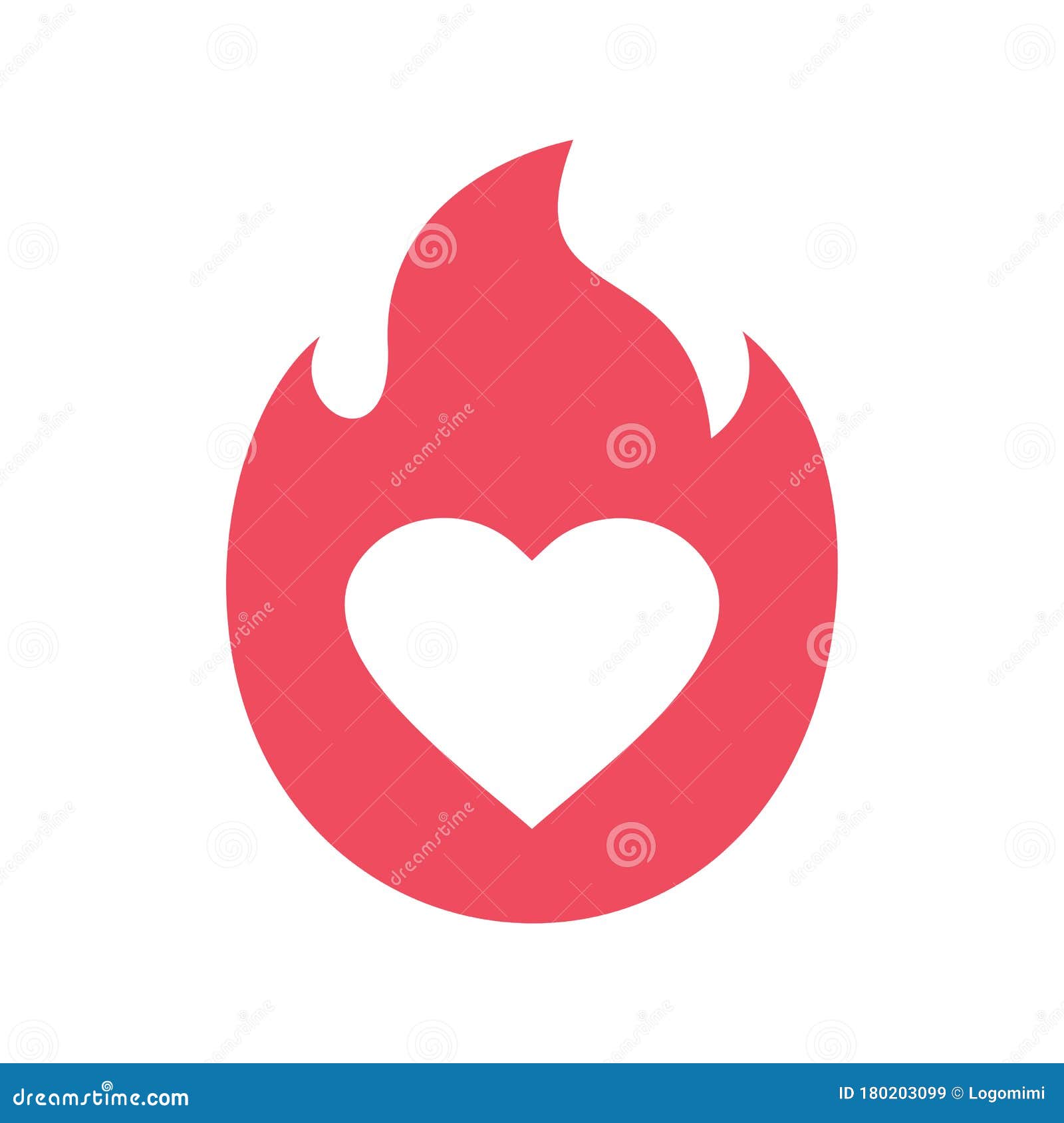 Fire and Heart Symbol, Burning Love Logo Icon Design - Vector Stock ...