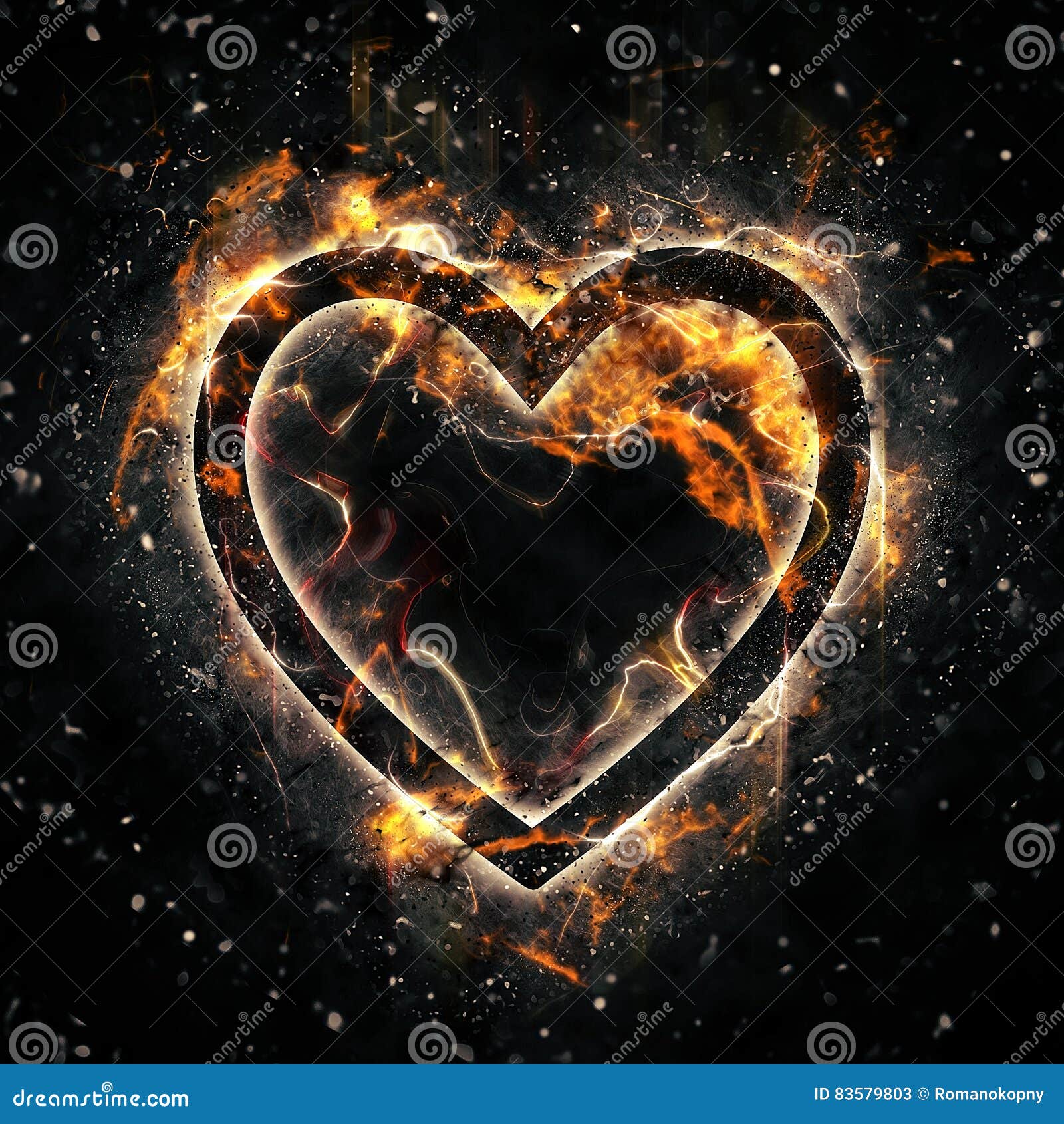 Fire heart stock illustration. Illustration of abstract - 83579803