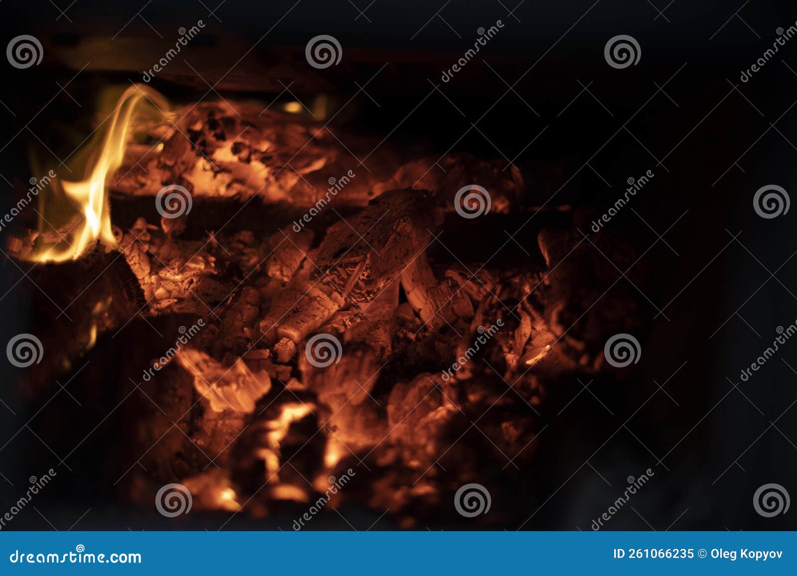 Fire in Hearth. Flame Texture. Burning Coals. High Temperature Stock ...