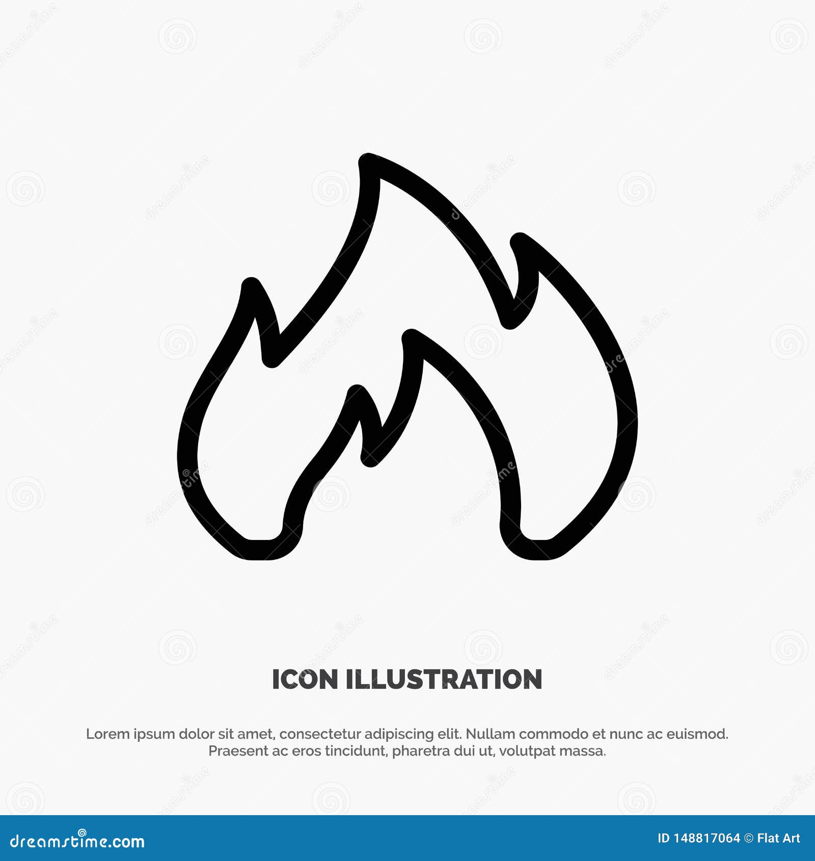 Fire, Heating, Fireplace, Spark Line Icon Vector Stock Vector ...
