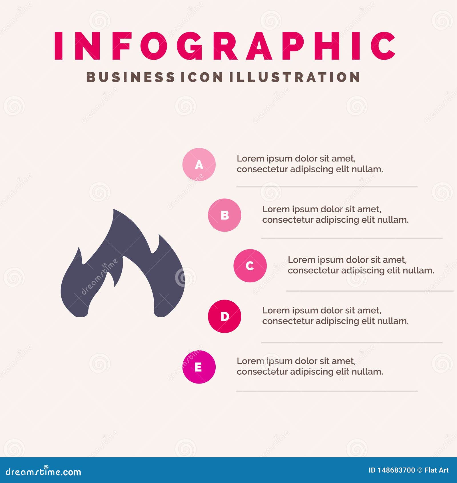 Fire, Heating, Fireplace, Spark Solid Icon Infographics 5 Steps ...